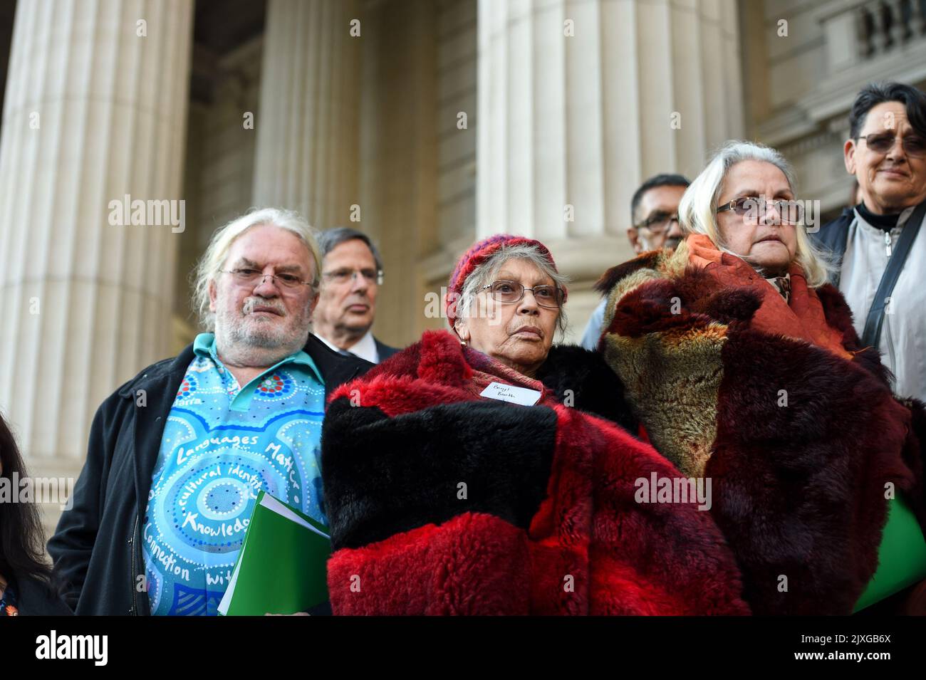 Victorian Aboriginal elder Geoff Clark (left) and Gunnai and Gunitjmara ...