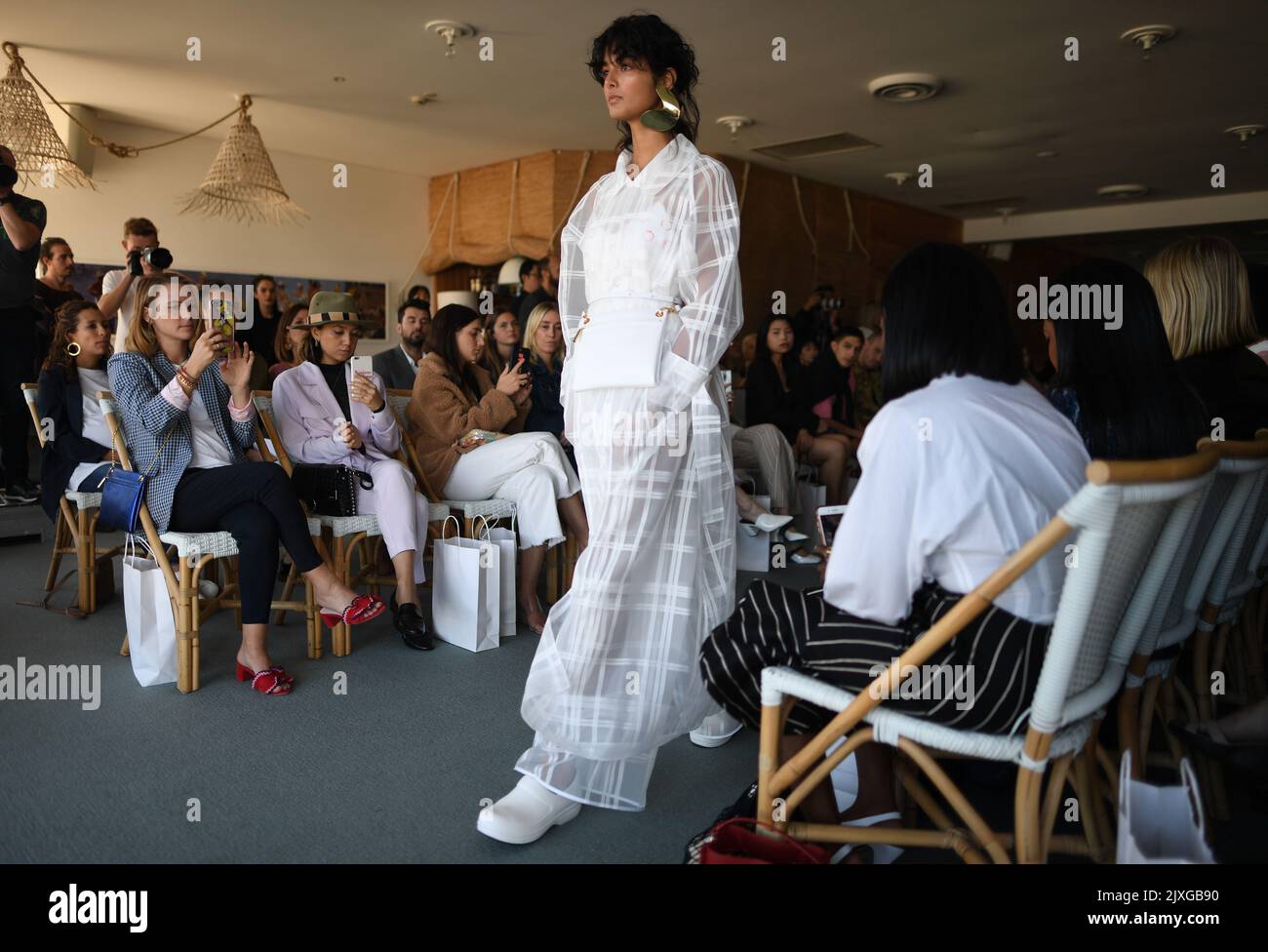 A model wears a creation by Karla Spetic during the Mercedes-Benz ...