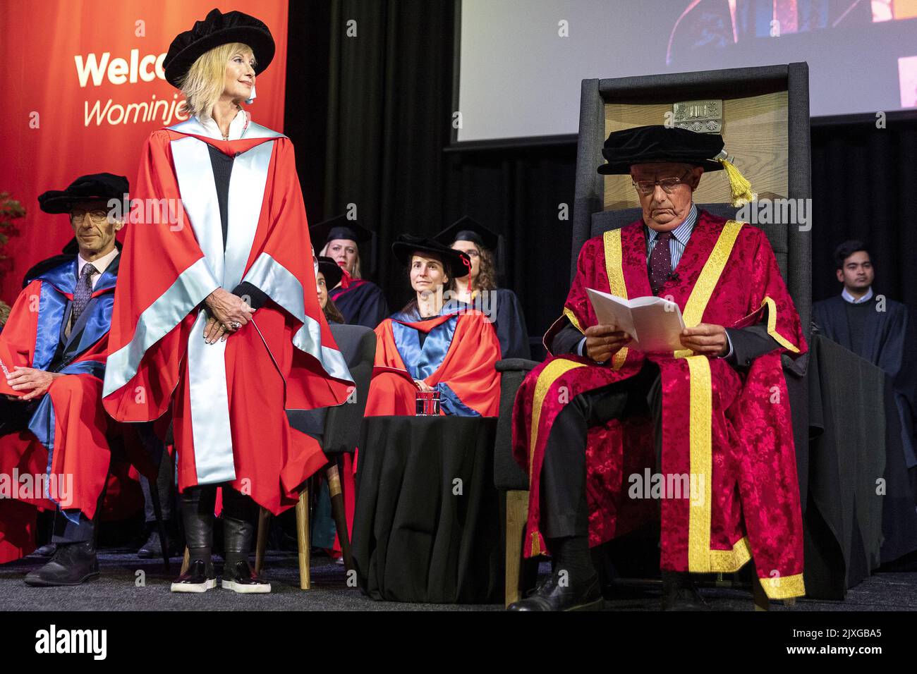 Olivia Newton-John during a special graduation ceremony where she will ...