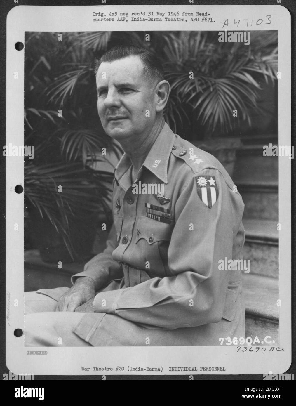 Major General George E. Stratemeyer, Poses For The Photographer. India ...