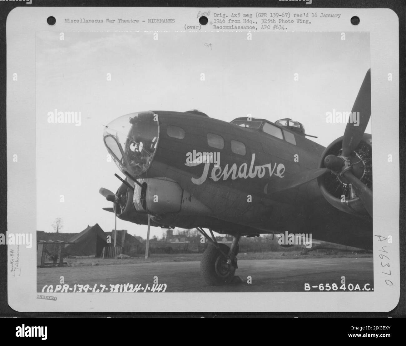 The Boeing B-17 "Flying Fortress" "Tenabove" Of The 381St Bomb Group ...
