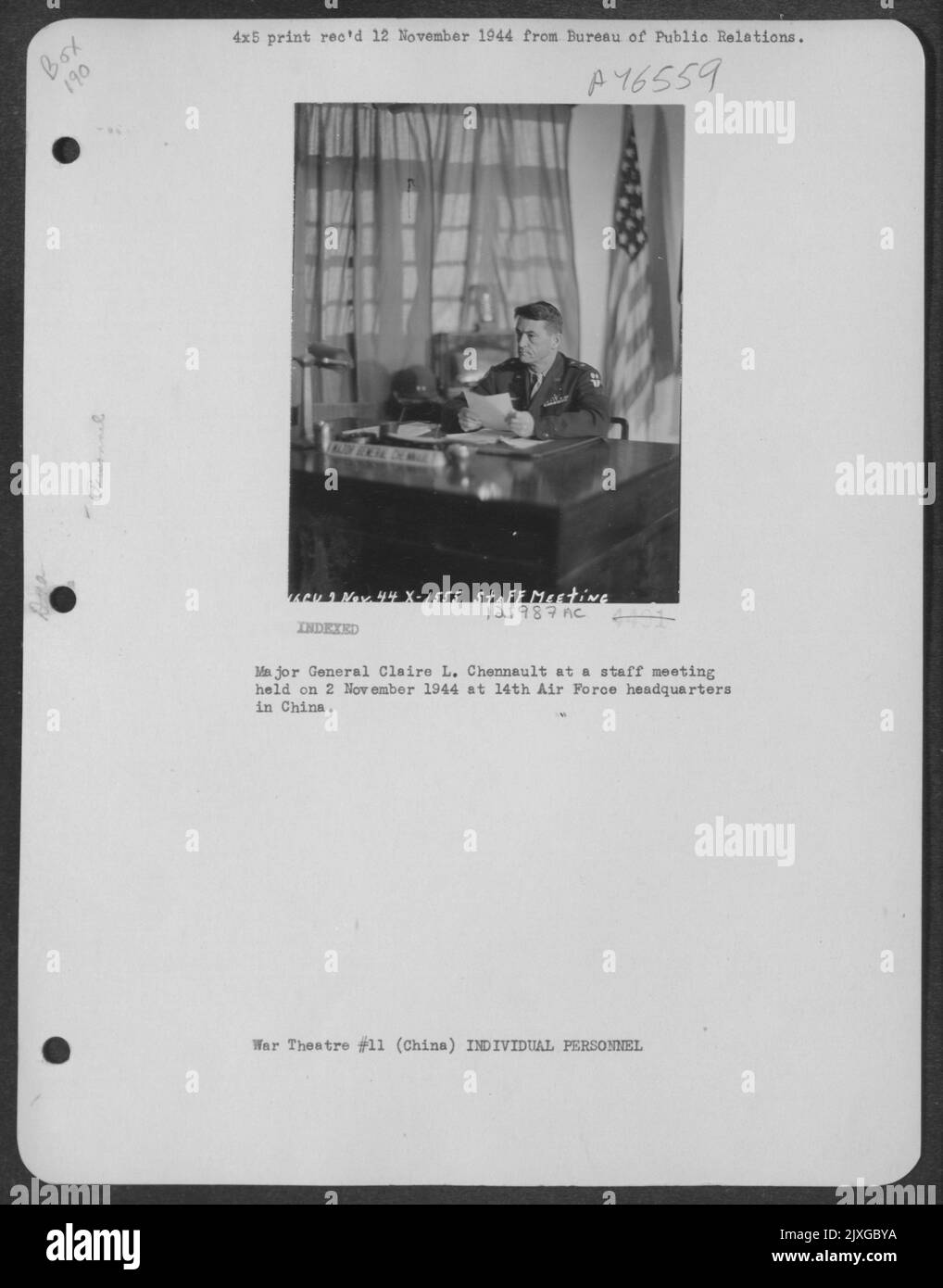 Major General Claire L. Chennault At At Staff Meeting Held On 2 ...
