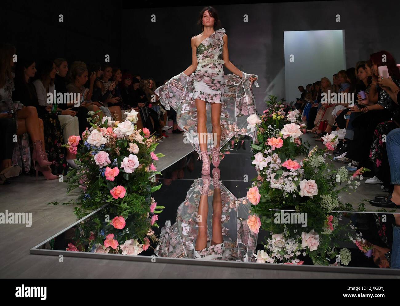 A model wears a creation by We Are Kindred during the Mercedes-Benz ...