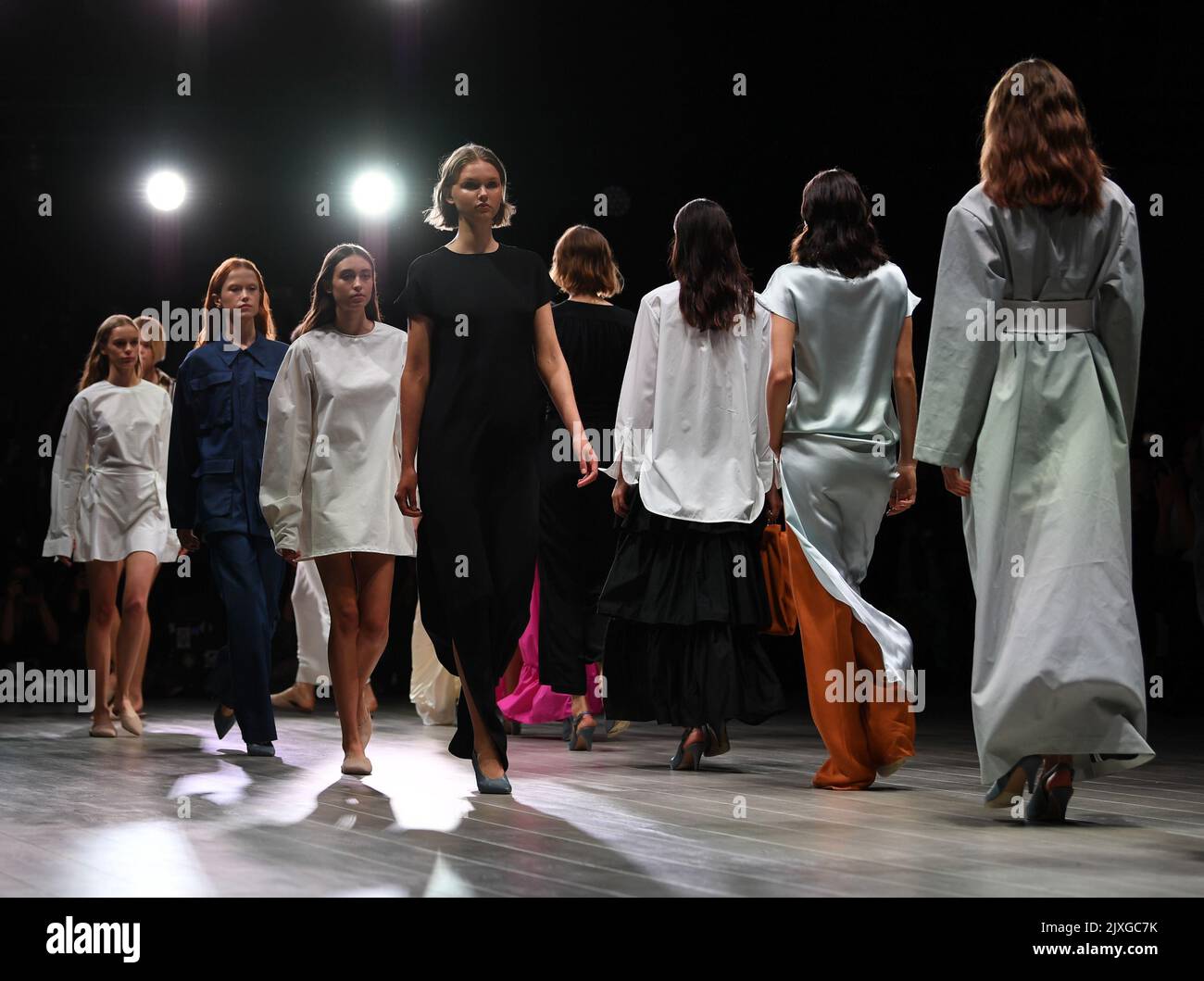 Models wear creations by Pereira Fitzgerald during the Mercedes-Benz ...