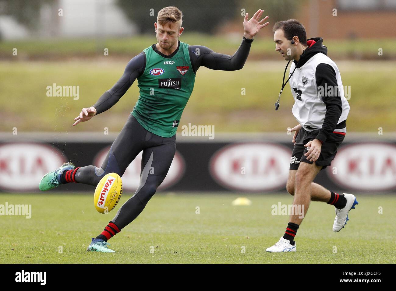 Jayden Laverde in action during an Essendon Football Club training ...