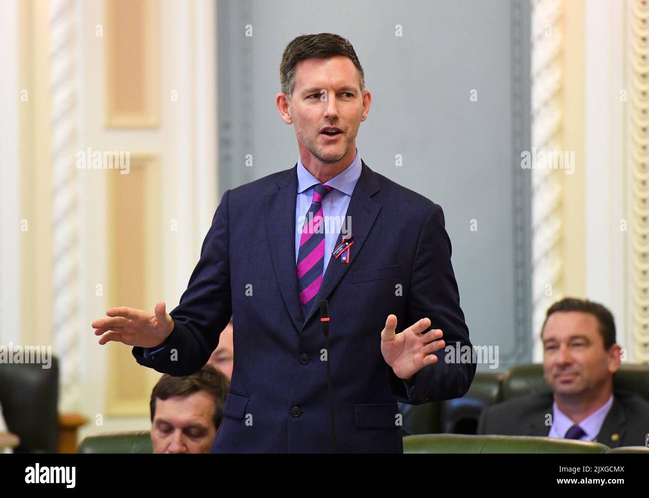 Queensland Transport Minister Mark Bailey speaks during Question Time ...