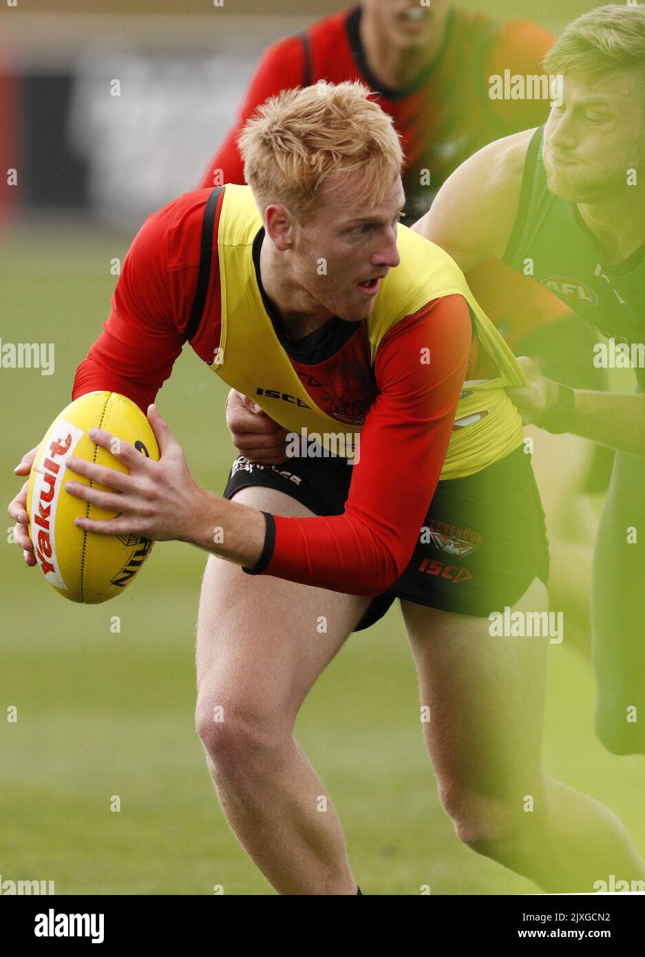 Aaron Francis in action during an Essendon Football Club training ...