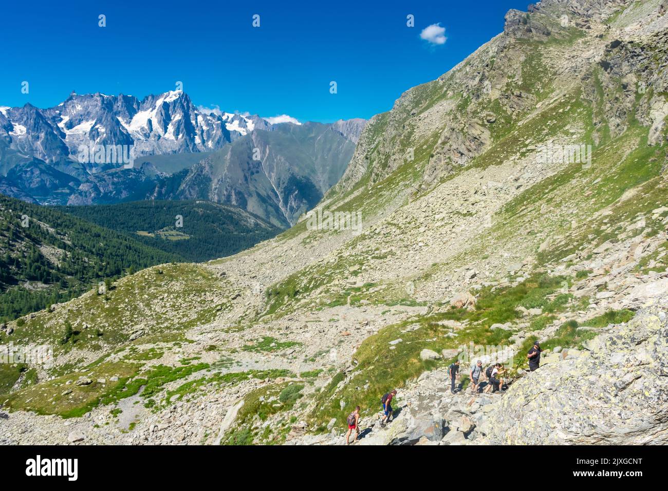 Beautiful view of the Alps and the Mont Blanc between Italy and France ...