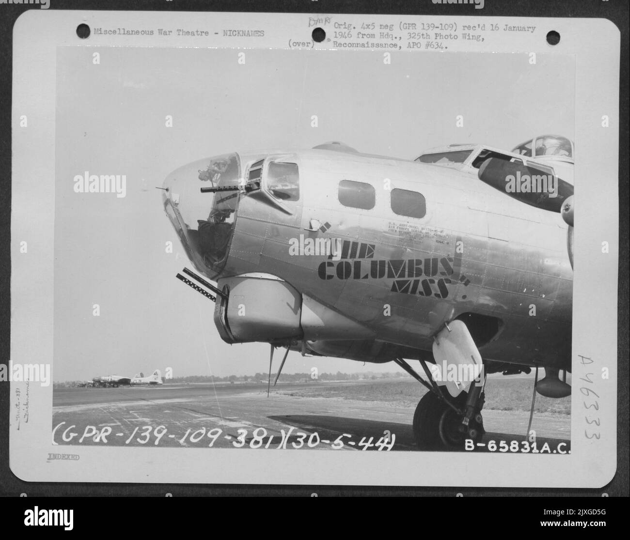 The Boeing B-17 "Flying Fortress" "The Columbus Miss" Of The 381St Bomb ...