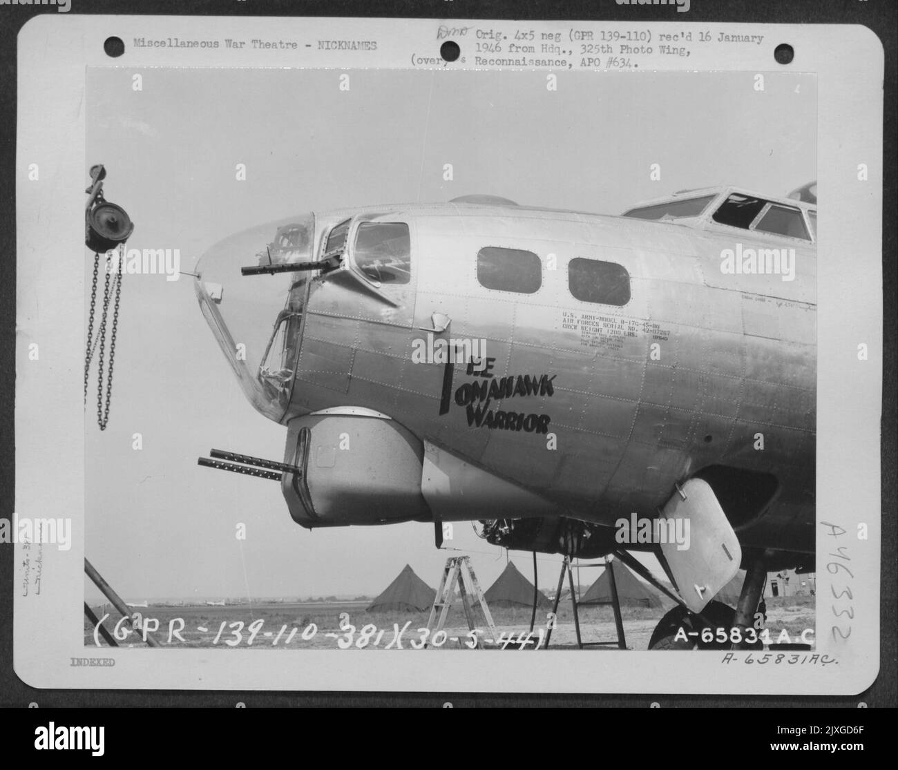 The Boeing B-17 "Flying Fortress" 'The Tomahawk Warrior' Of The 381St ...