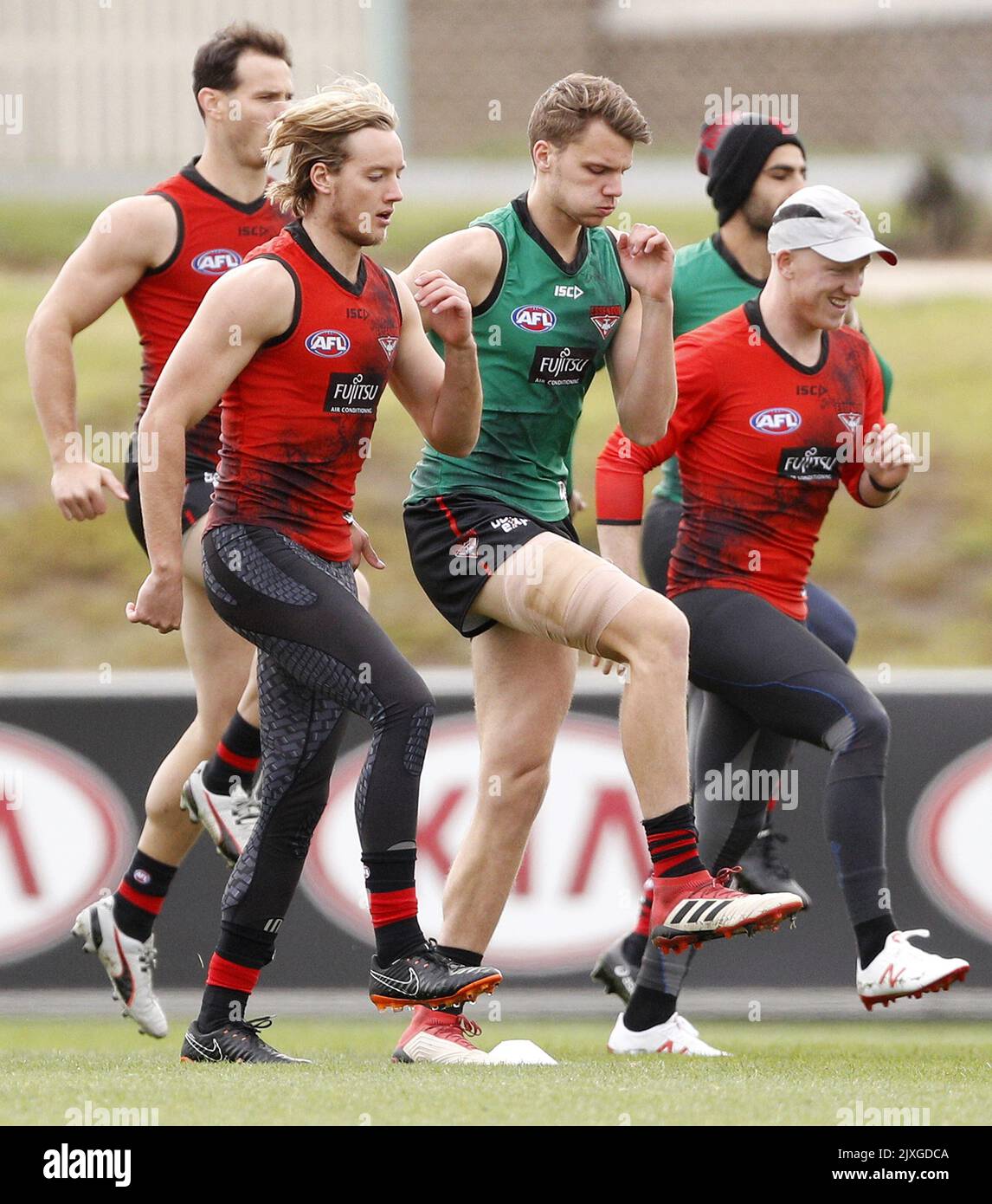 Jordan Ridley (middle) in action during an Essendon Football Club ...