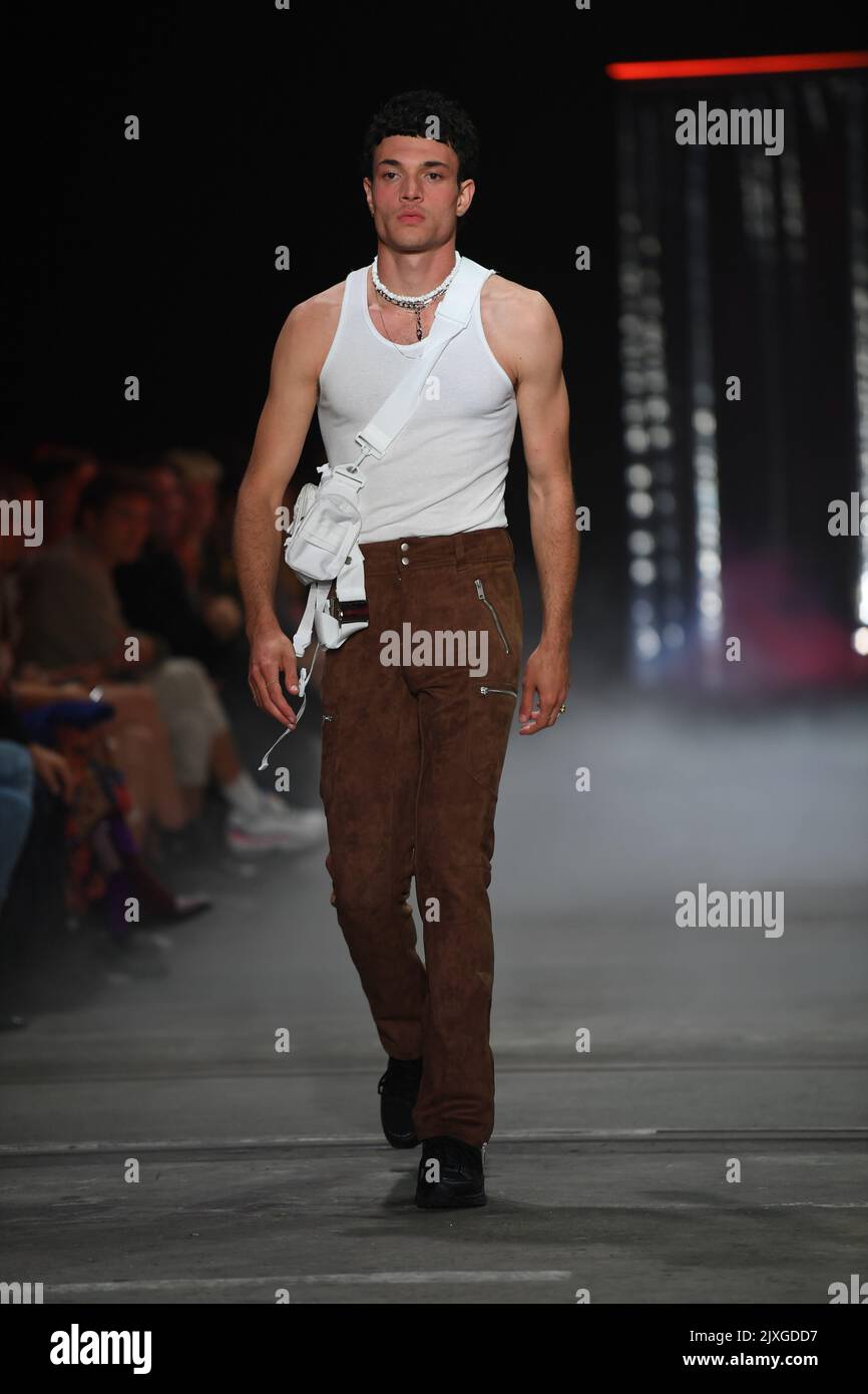 A model wears a creation by I.Am.Gia during the Mercedes-Benz Fashion ...