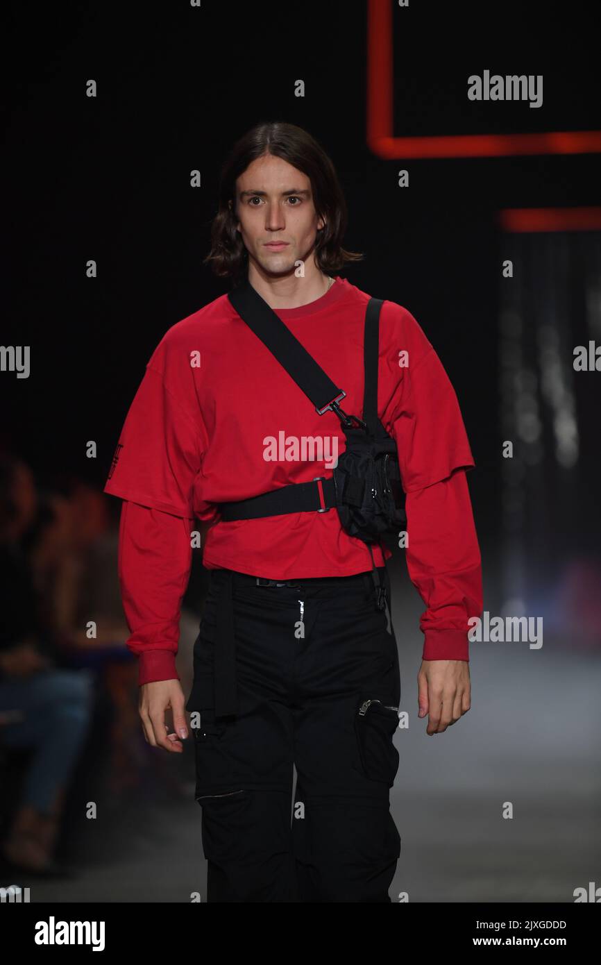 A model wears a creation by I.Am.Gia during the Mercedes-Benz Fashion ...