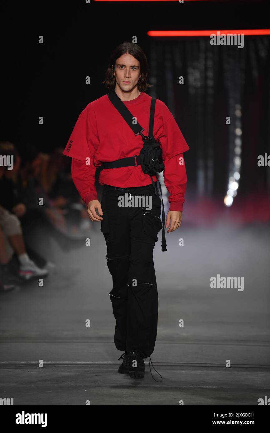 A model wears a creation by I.Am.Gia during the Mercedes-Benz Fashion ...
