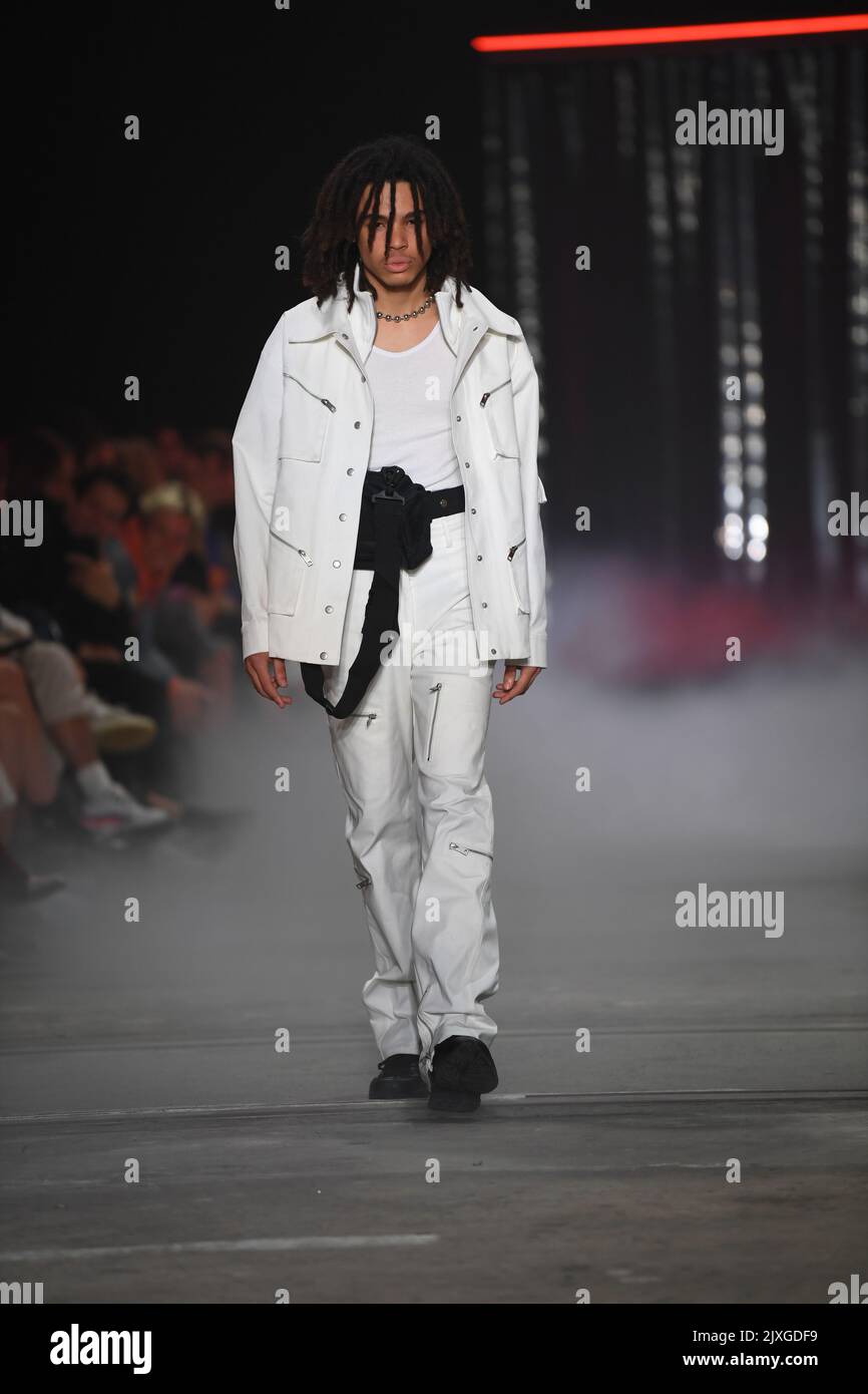 A model wears a creation by I.Am.Gia during the Mercedes-Benz Fashion ...