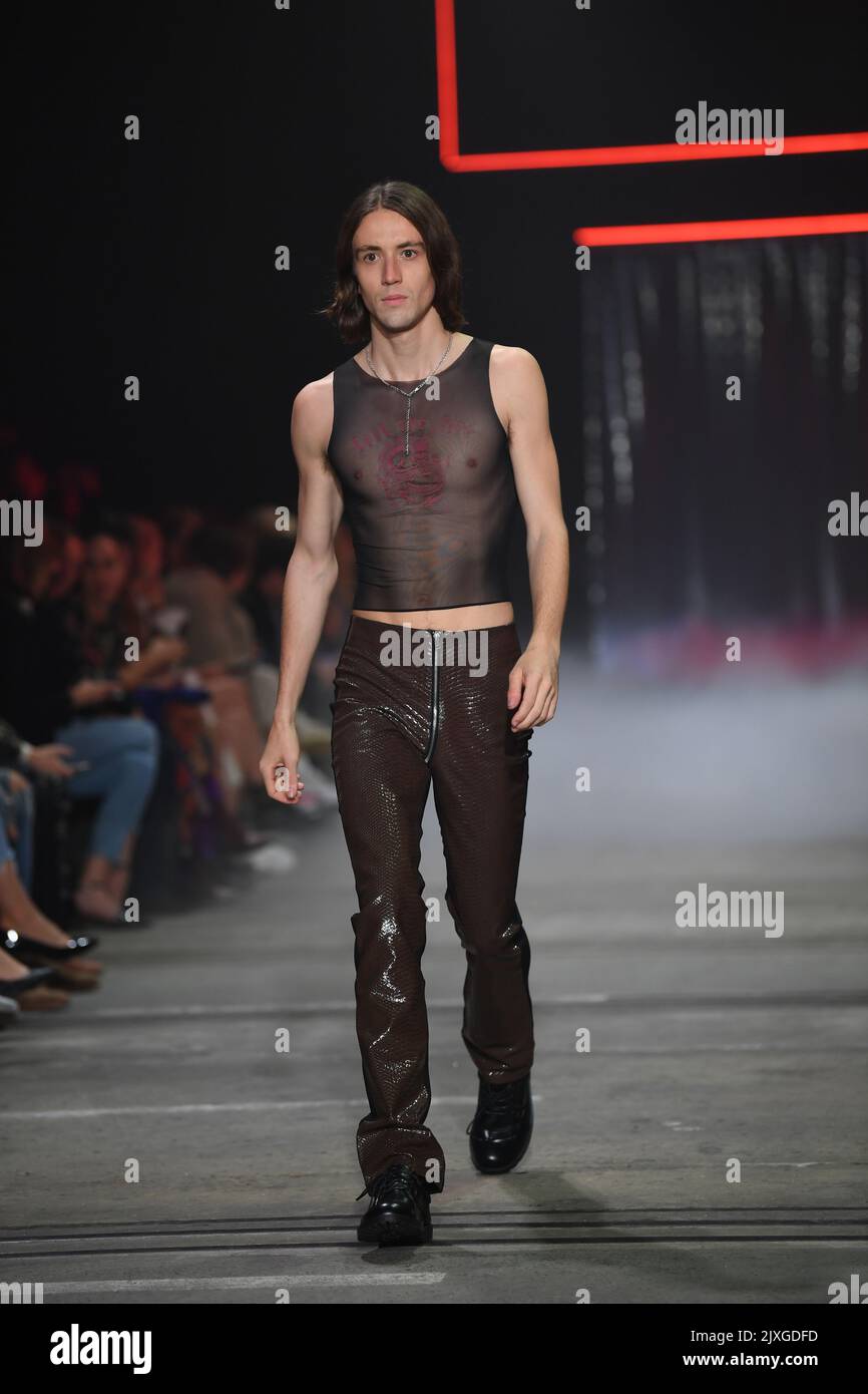 A model wears a creation by I.Am.Gia during the Mercedes-Benz Fashion ...