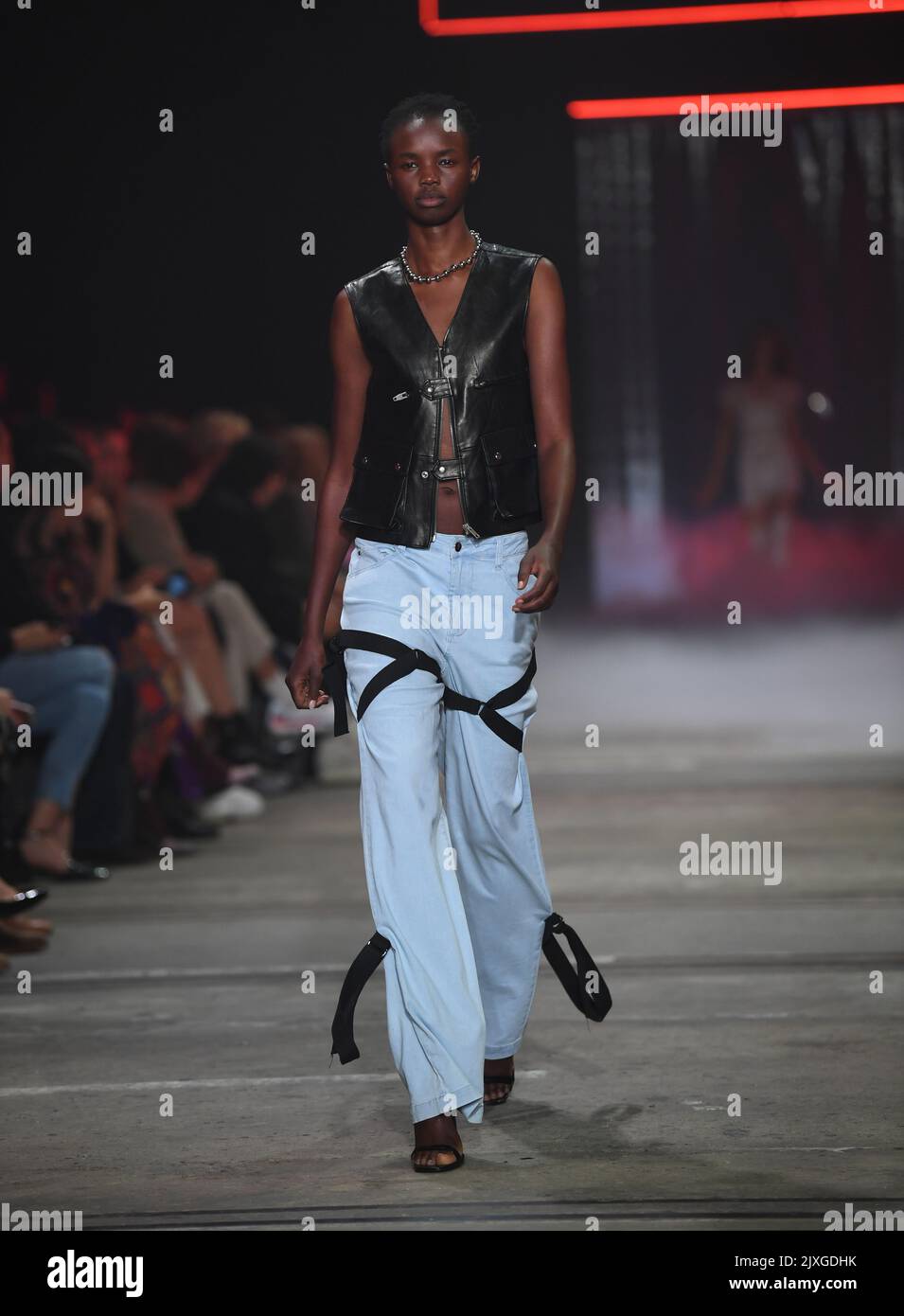 A model wears a creation by I.Am.Gia during the Mercedes-Benz Fashion ...