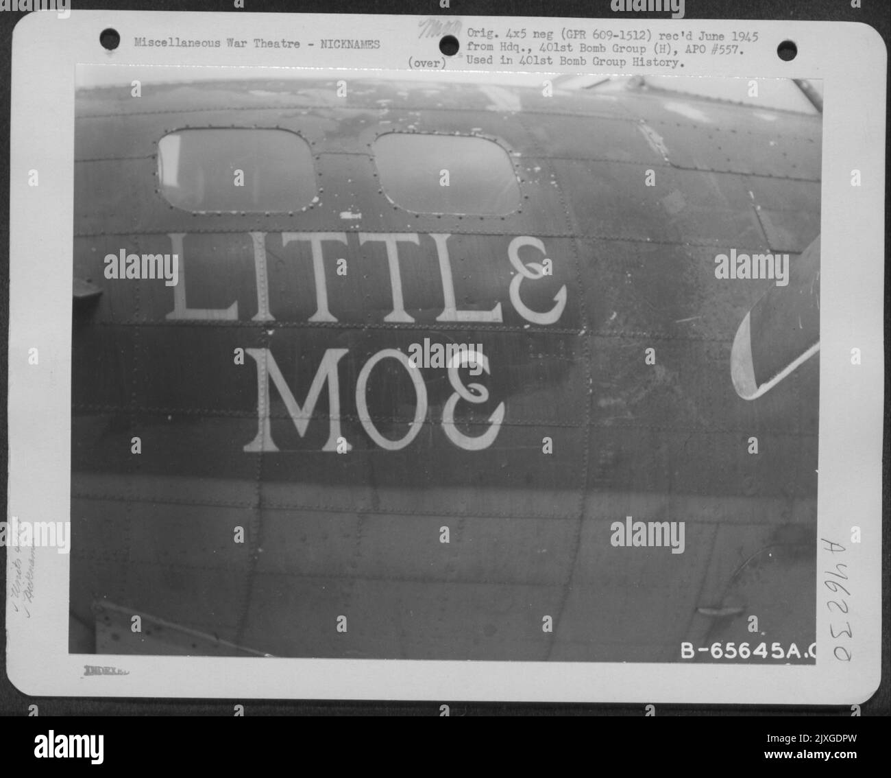 The Boeing B-17 "Flying Fortress" "Little Moe" Of The 401St Bomb Group ...