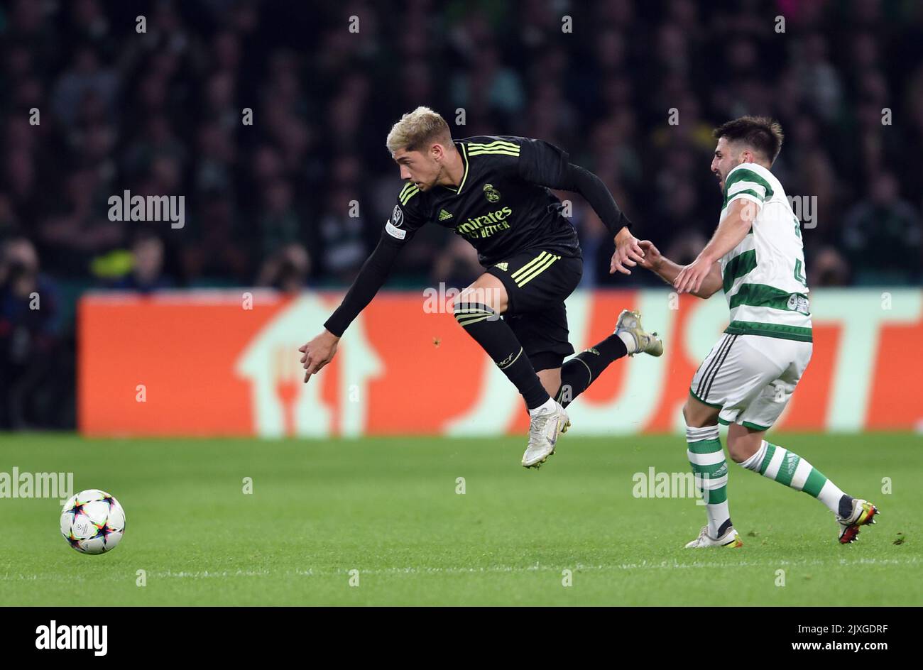 Glasgow, UK. 6th Sep, 2022. Federico Valverde of Real Madrid and Greg ...