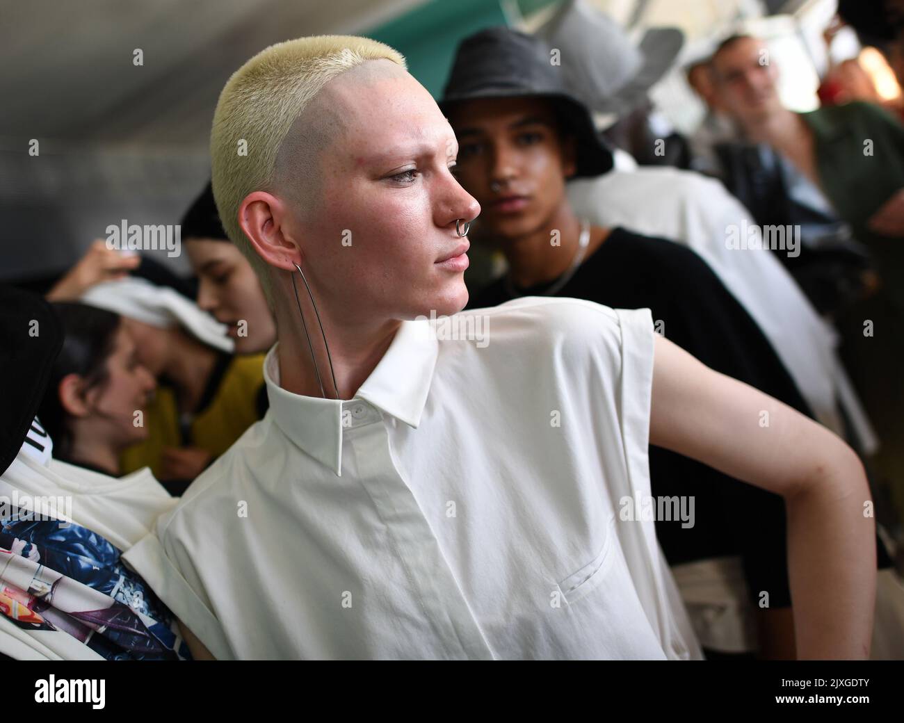 A model wears a creation by Ten Pieces after their fashion show at ...