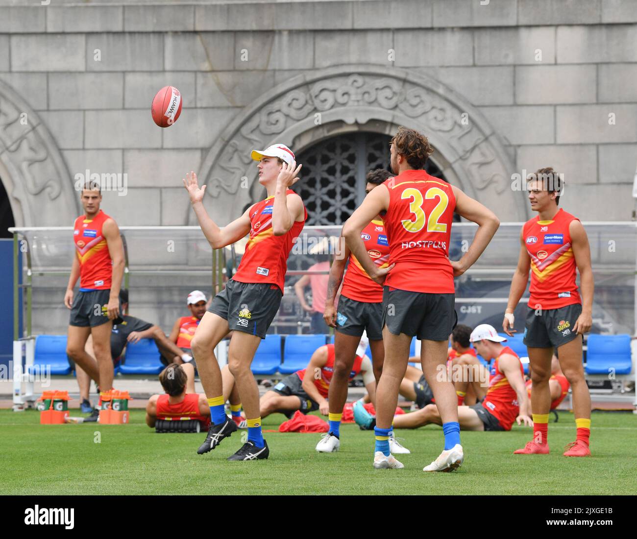 Gold Coast Sun players are seen during a training session at the ...