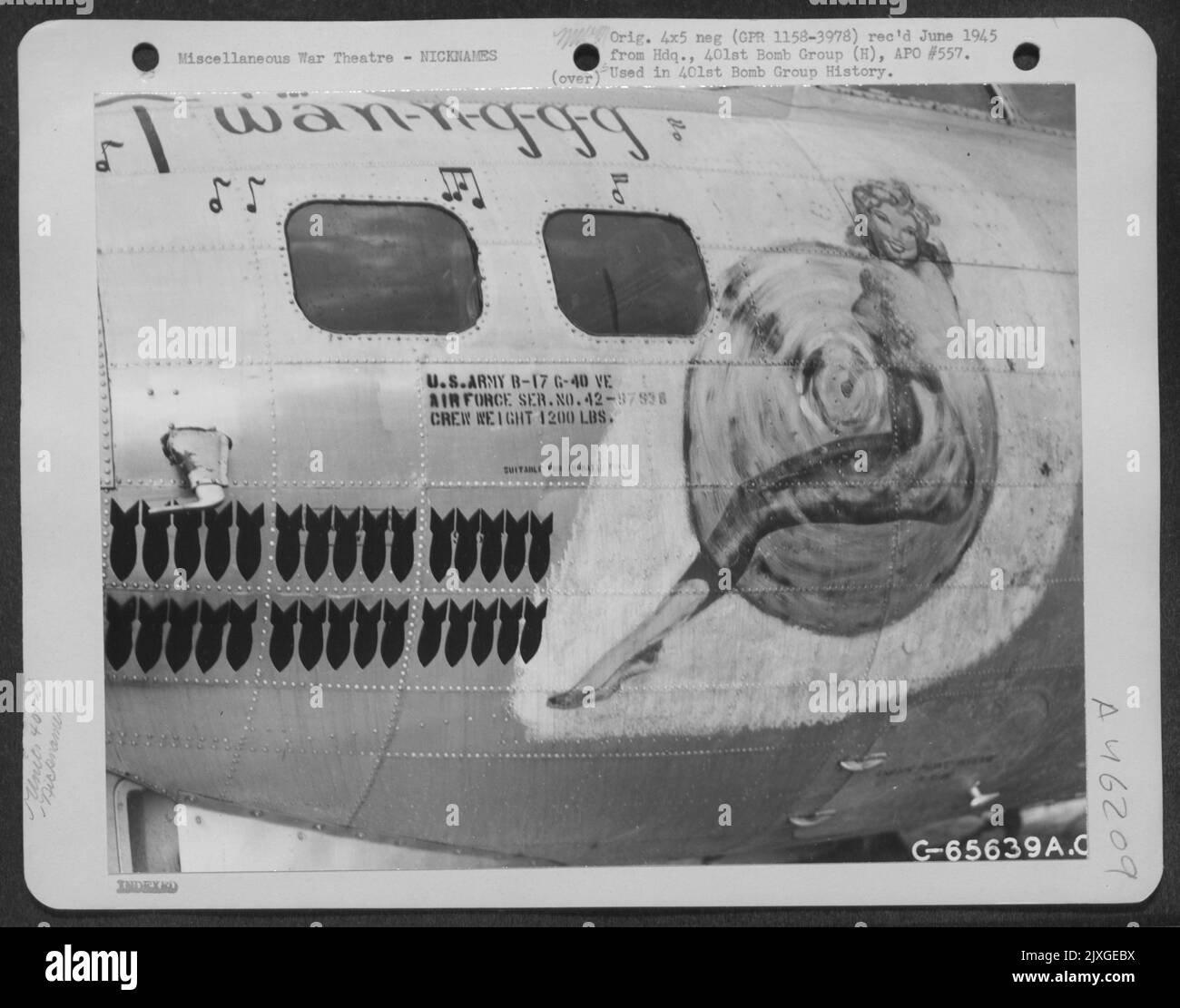 The Boeing B-17 "Flying Fortress" "Twan-N-G-G-G" Of The 401St Bomb ...