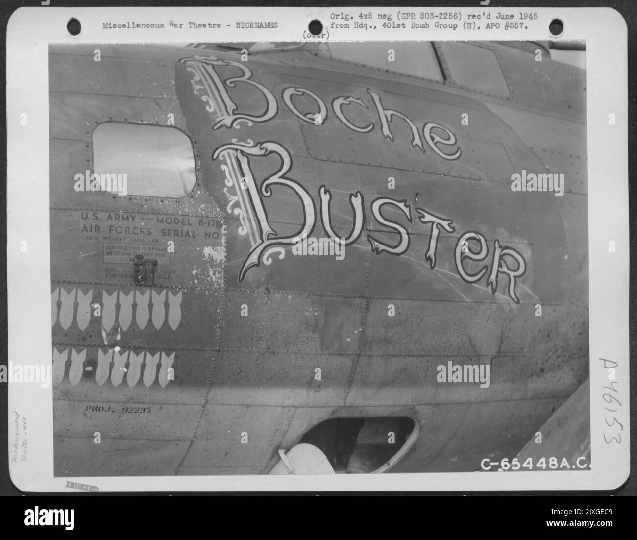 The Boeing B-17 "Flying Fortress" "Boche Buster" Of The 401St Bomb ...