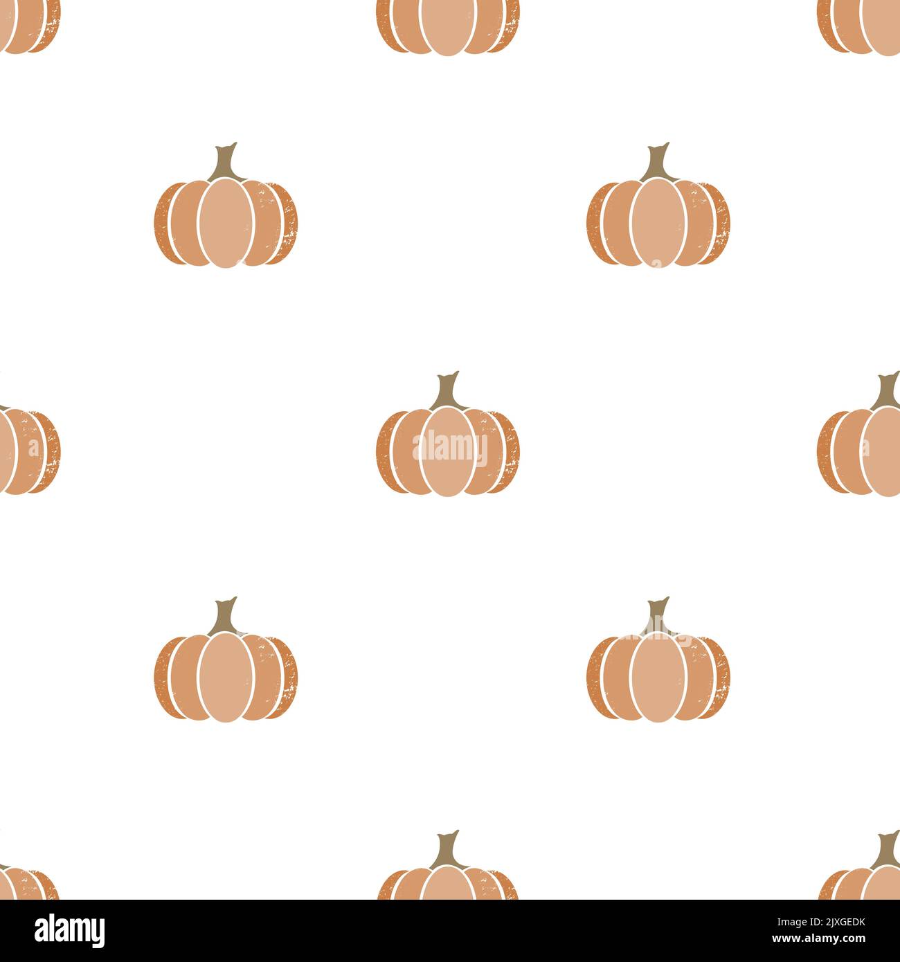 Autumn halloween pumpkin background. Cute guards seamless pattern on white. Vector illustration ...