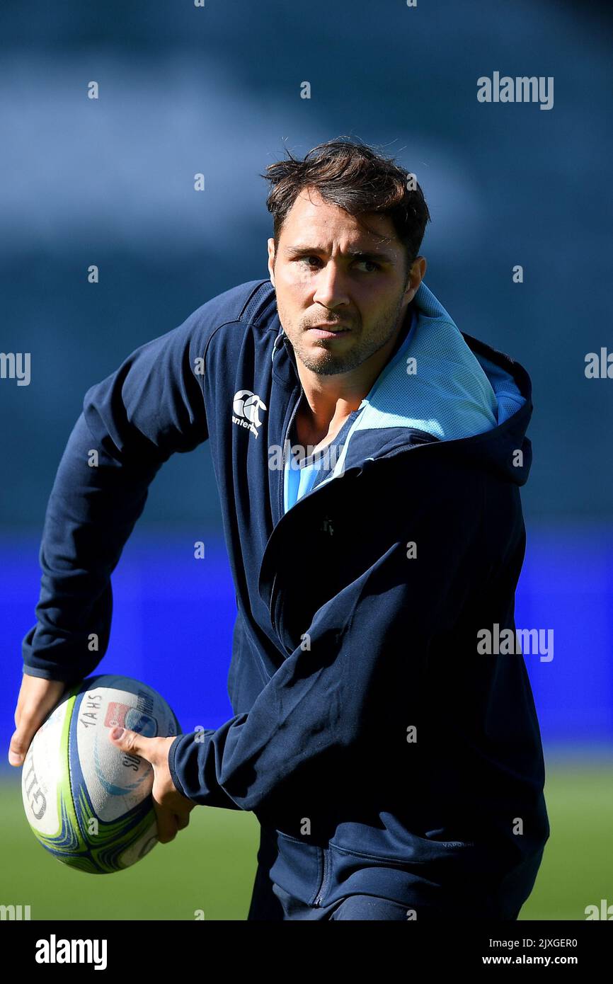 NSW Waratahs player Nick Phipps takes part in a captain's run training ...