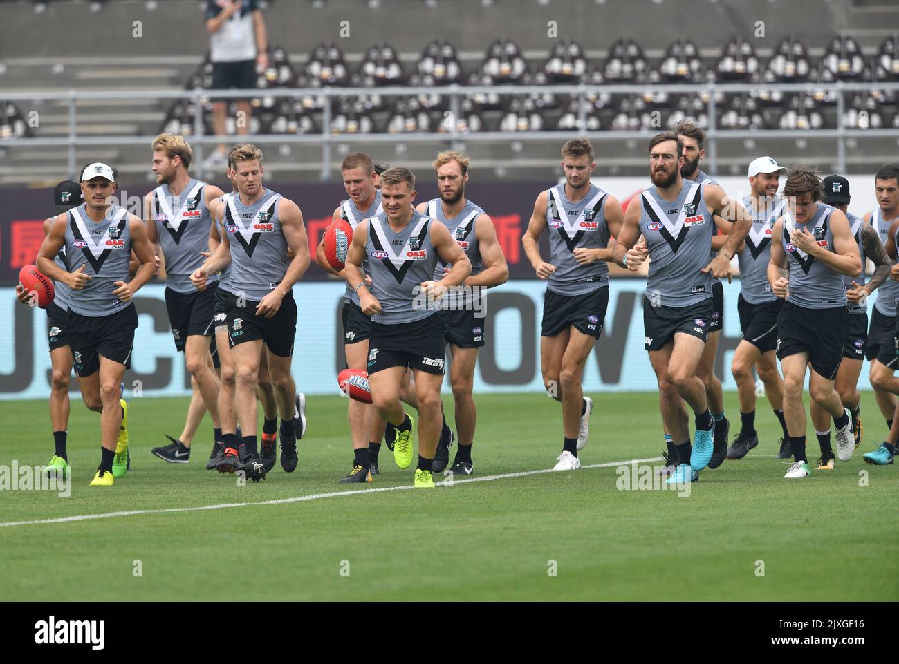 Port Power players are seen during a training session at the Adelaide ...