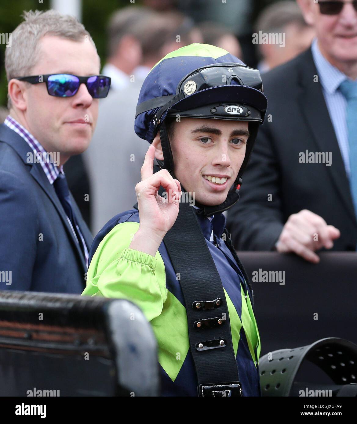 Jockey Lachlan King returns to scale on Egyptian Bullet after winning ...