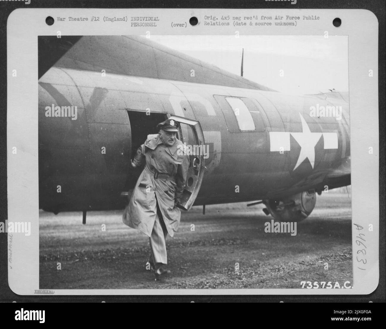 Lt. Gen. Carl Spaatz, Alights From A Plane For A Visit At An 8Th Air ...