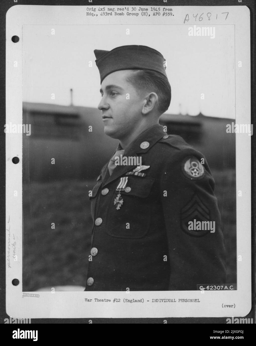 S/Sgt. J. Scott Of The 493Rd Bomb Group, 8Th Air Force, Wearing The ...