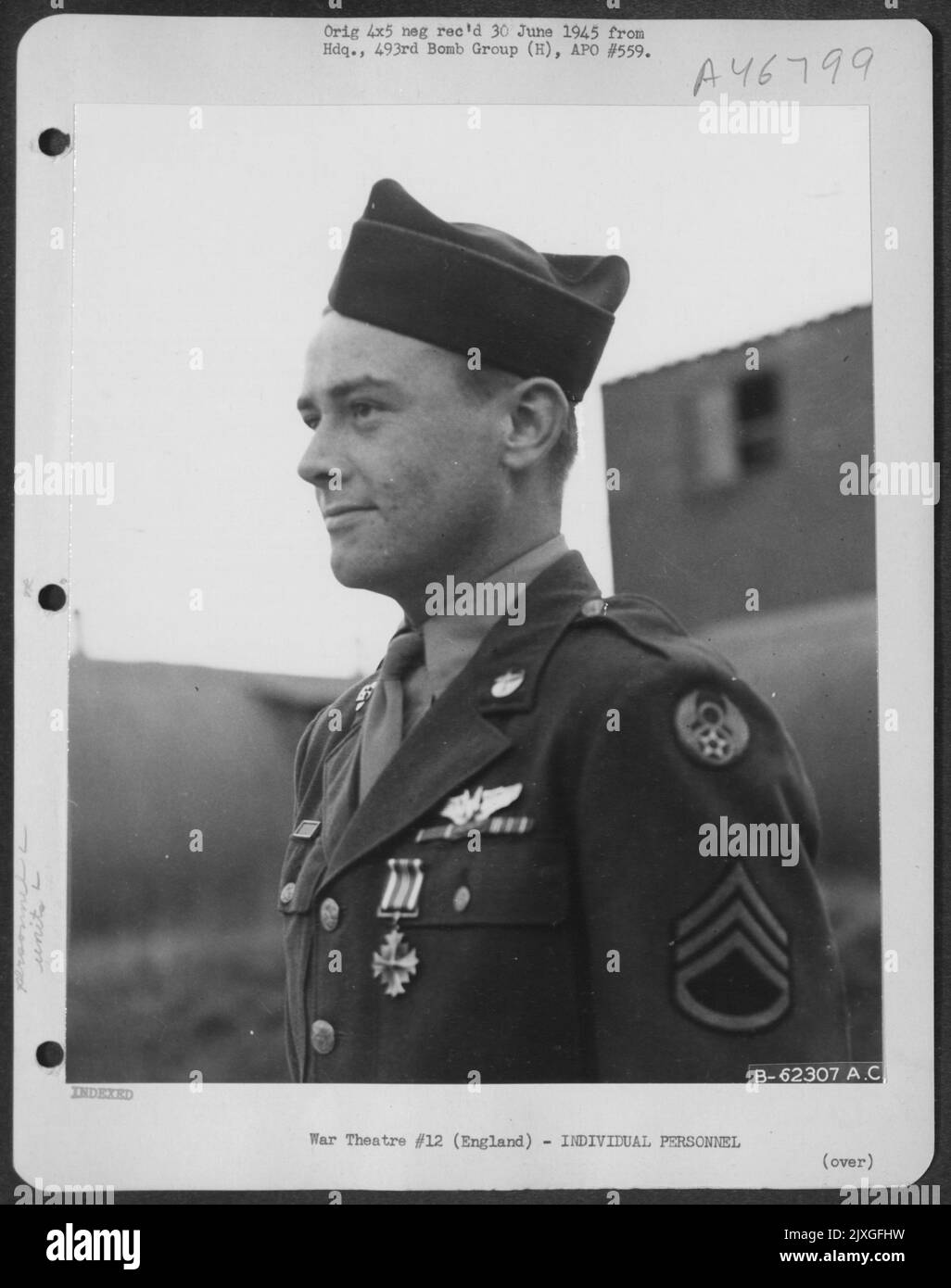 S/Sgt. H. Pope Of The 493Rd Bomb Group, 8Th Air Force Wearing The ...