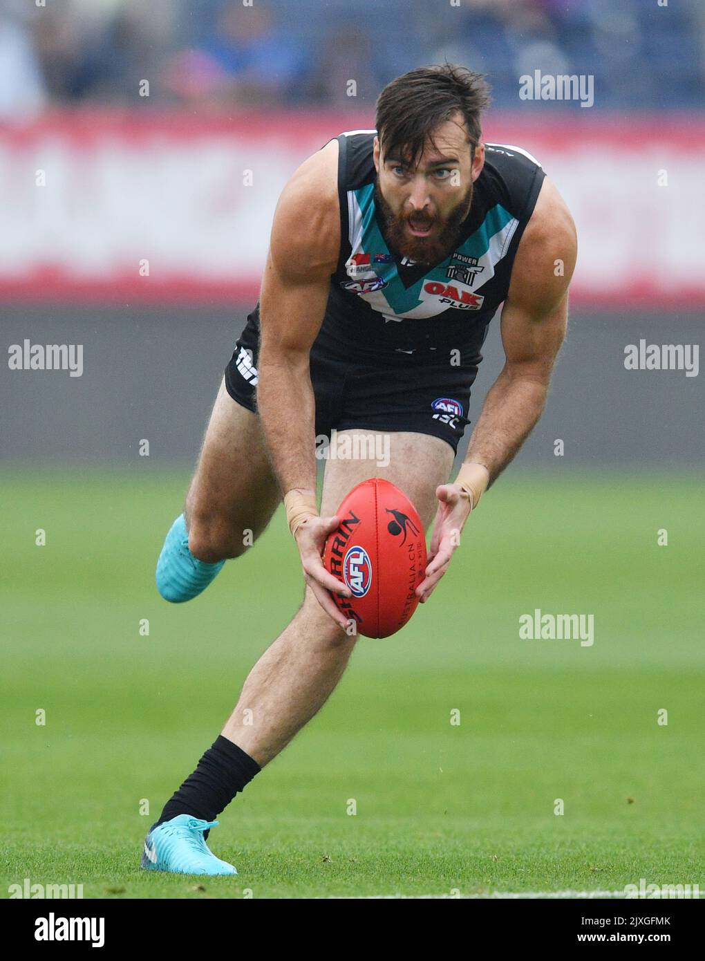Charlie Dixon of the Power during the Round 9 AFL match between the ...
