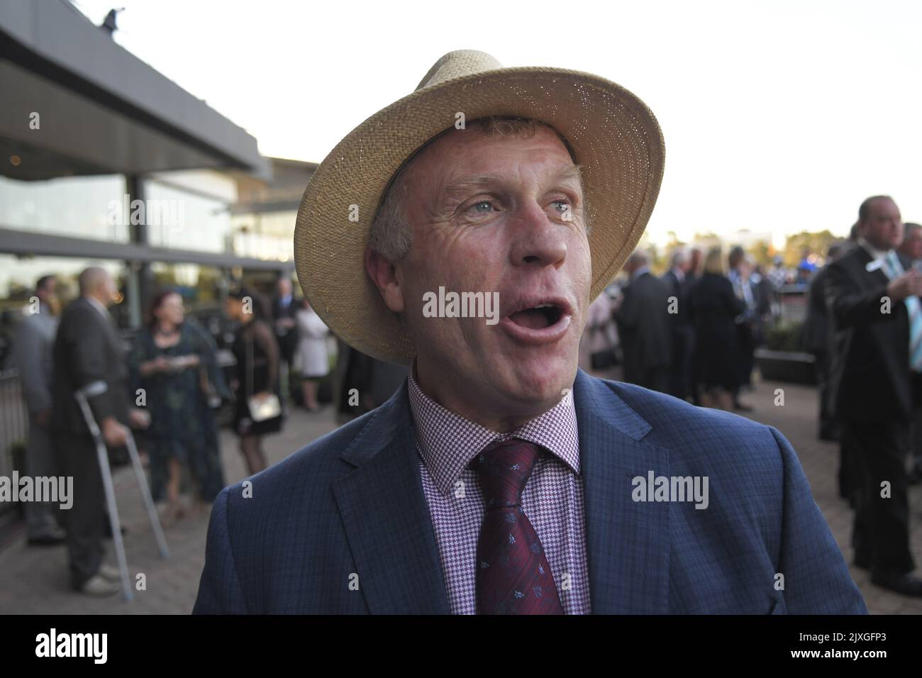 Trainer, Tim Martin is seen after King Darci ridden by Jockey Adam ...
