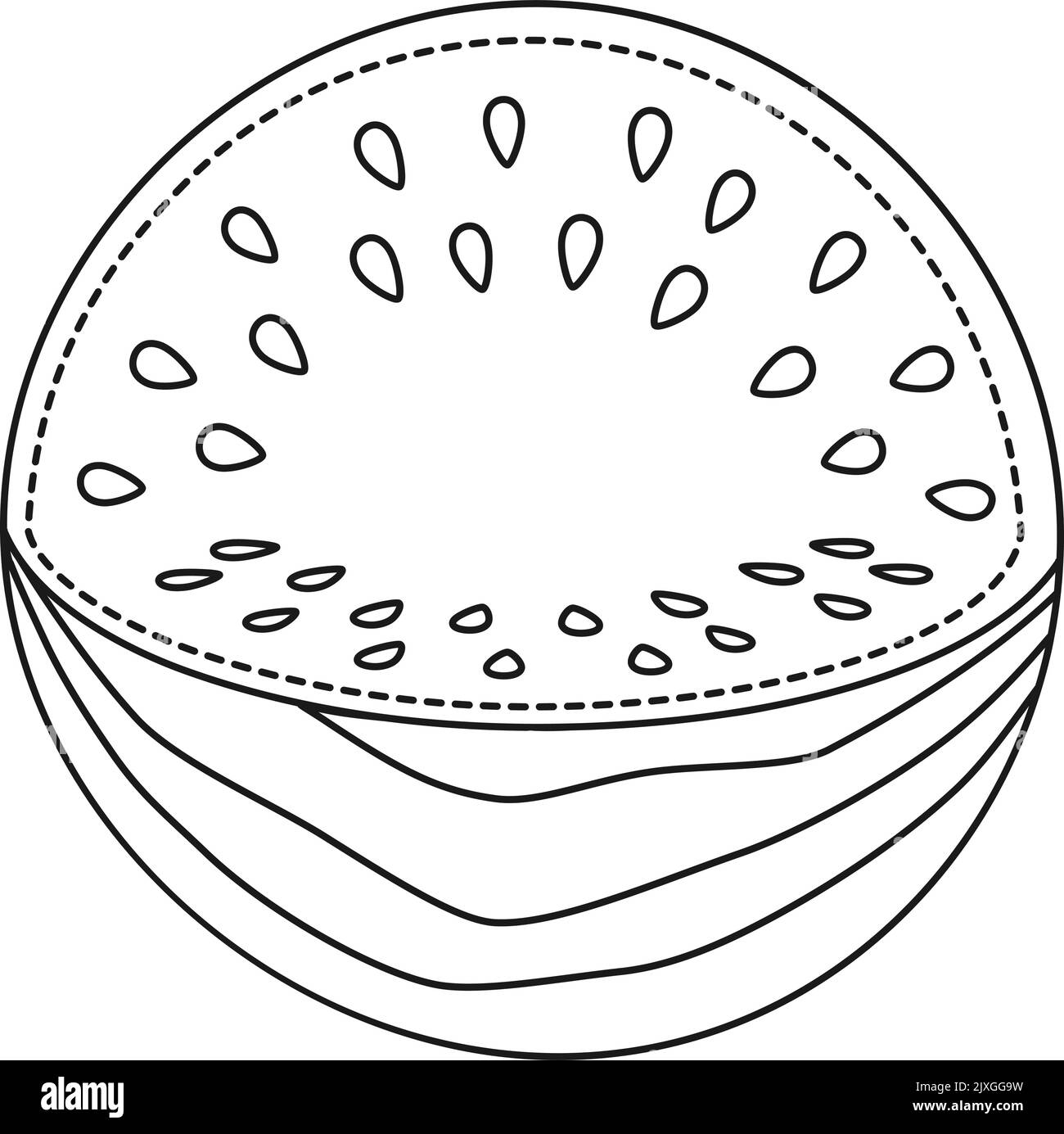 Line art sliced up watermelon Healthy vegan food poster Coloring book ...