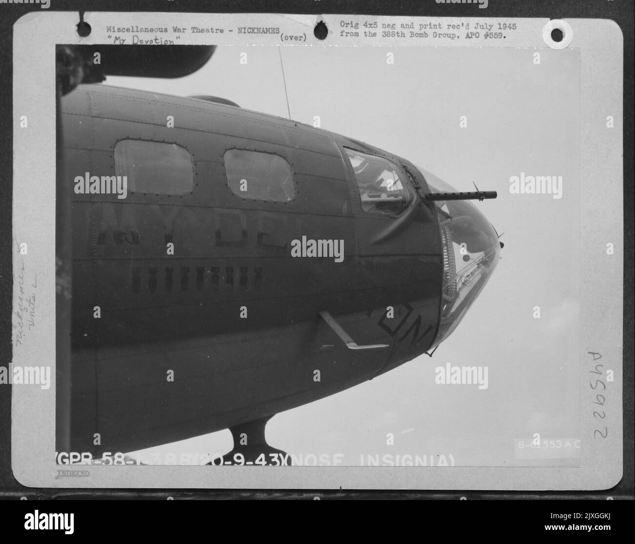 The Boeing B-17 "Flying Fortress", "My Devotion" At An Airbase In ...