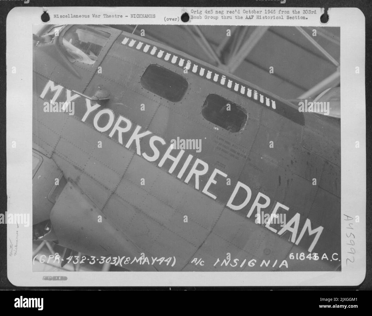 Boeing B-17 "Flying Fortress" Nicknamed 'My Yorkshire Dream'. 303Rd ...