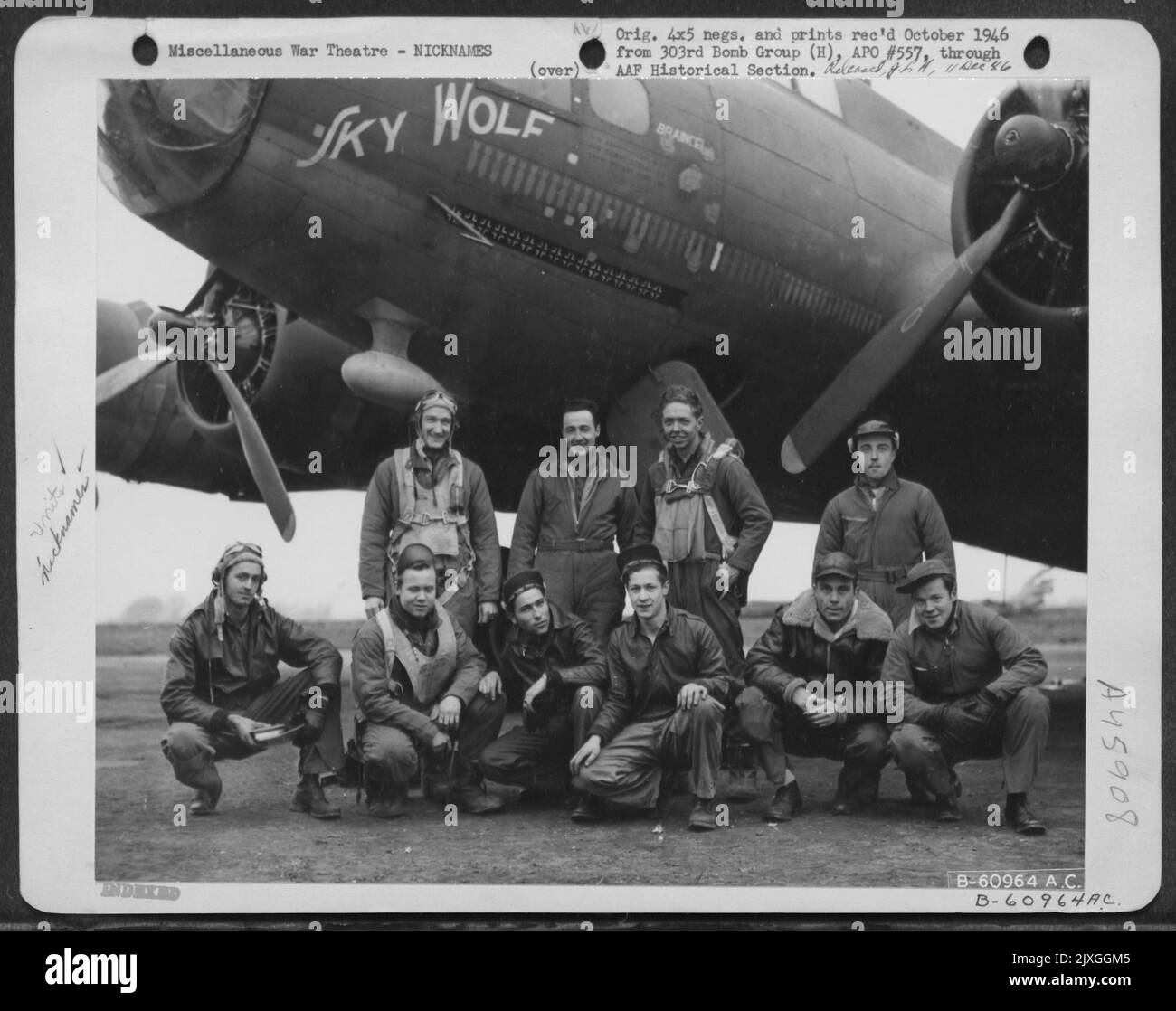 Crew Of The 303Rd Bomb Group Beside Their Boeing B-17 "Flying Fortress ...