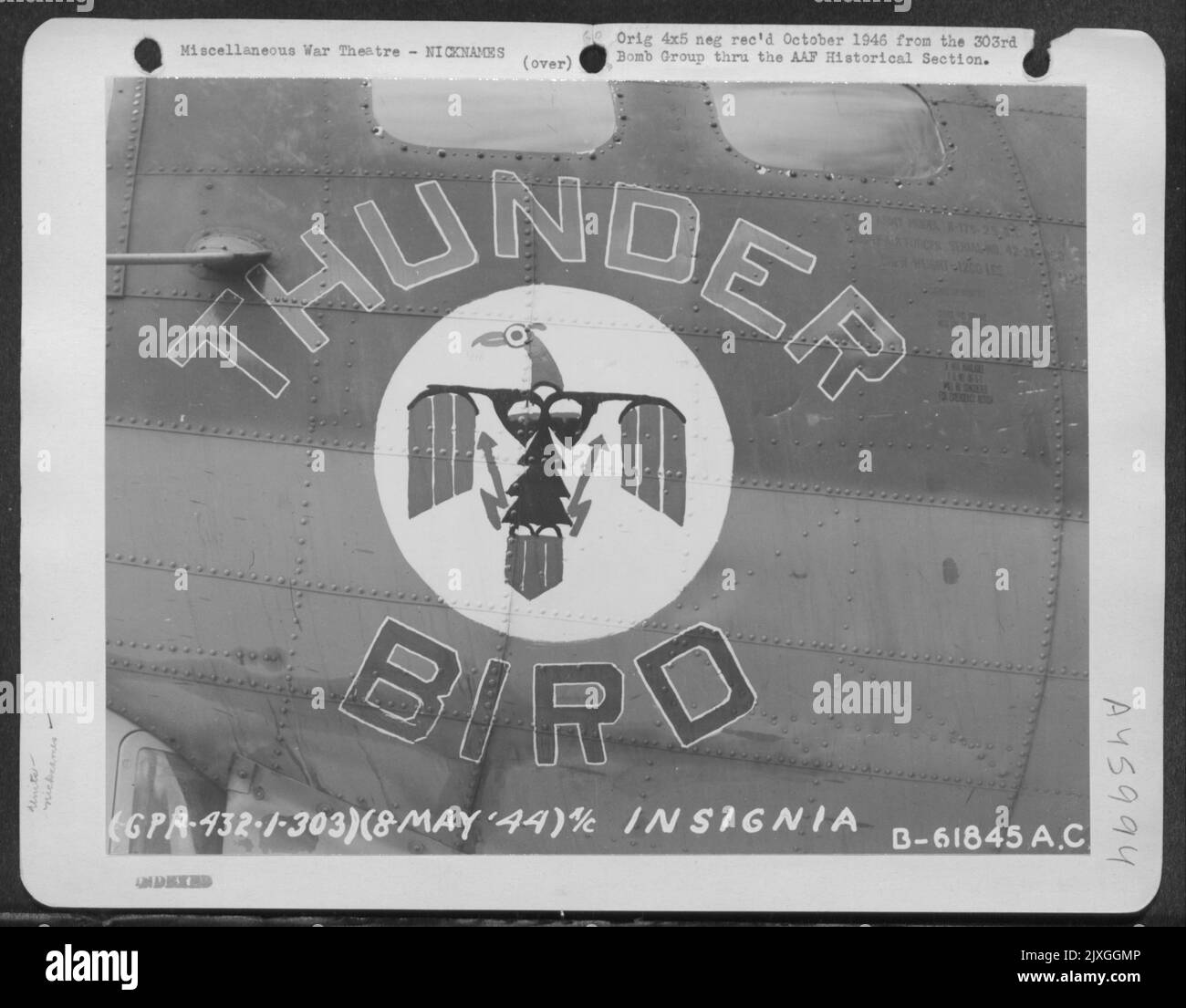 Boeing B-17 "Flying Fortress" Nicknamed "Thunder Bird". 303Rd Bomb ...