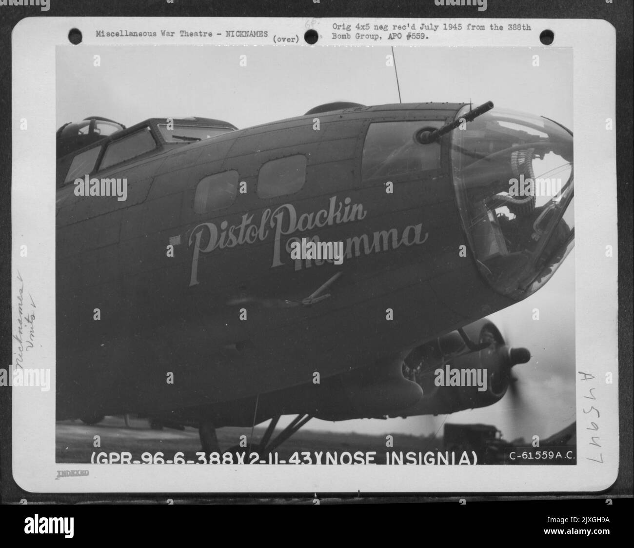 The Boeing B-17 "Flying Fortress" "Pistol Packin Mama" At An Airbase In ...