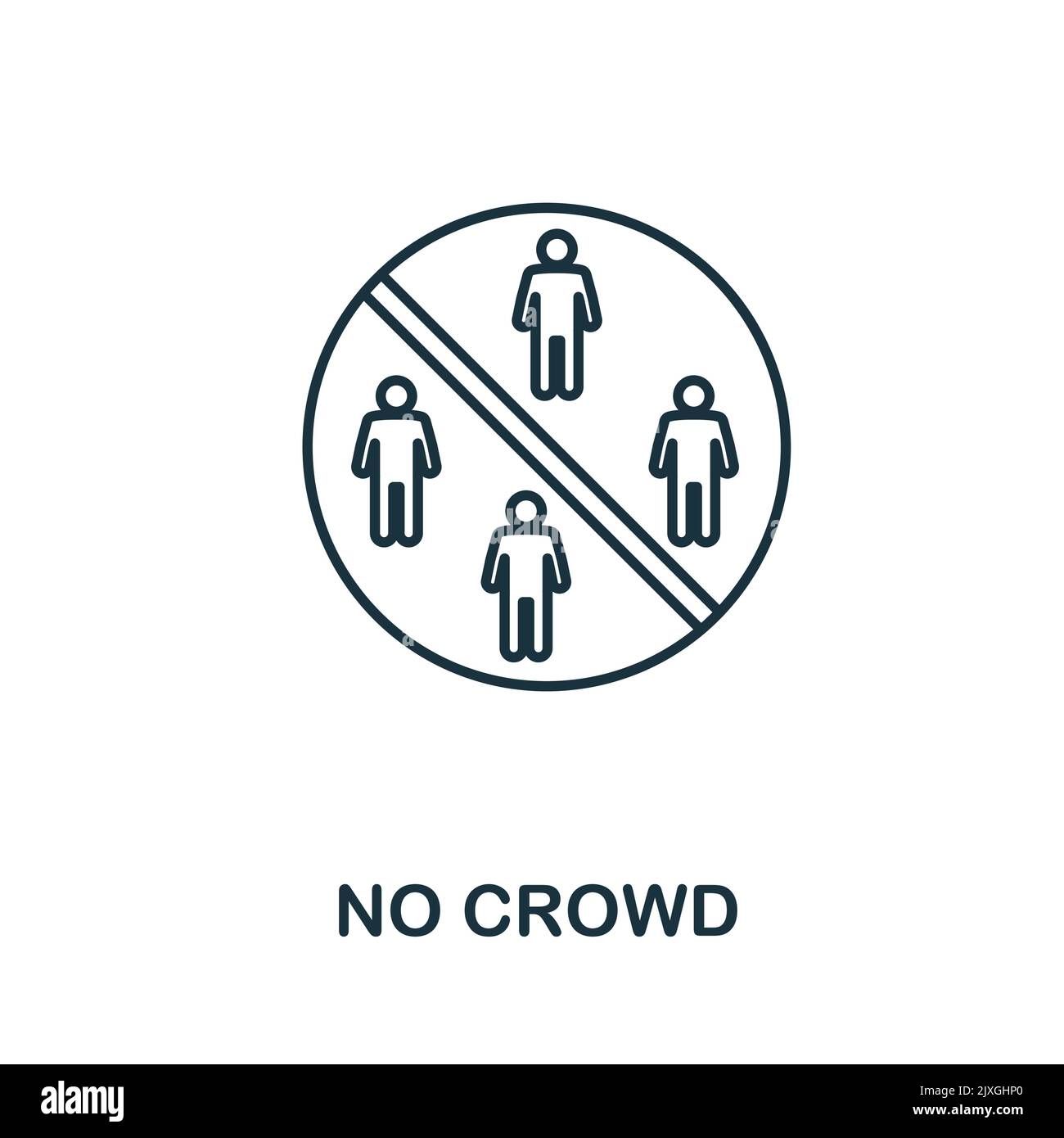 No Crowd icon. Simple element from new normality collection. Filled ...