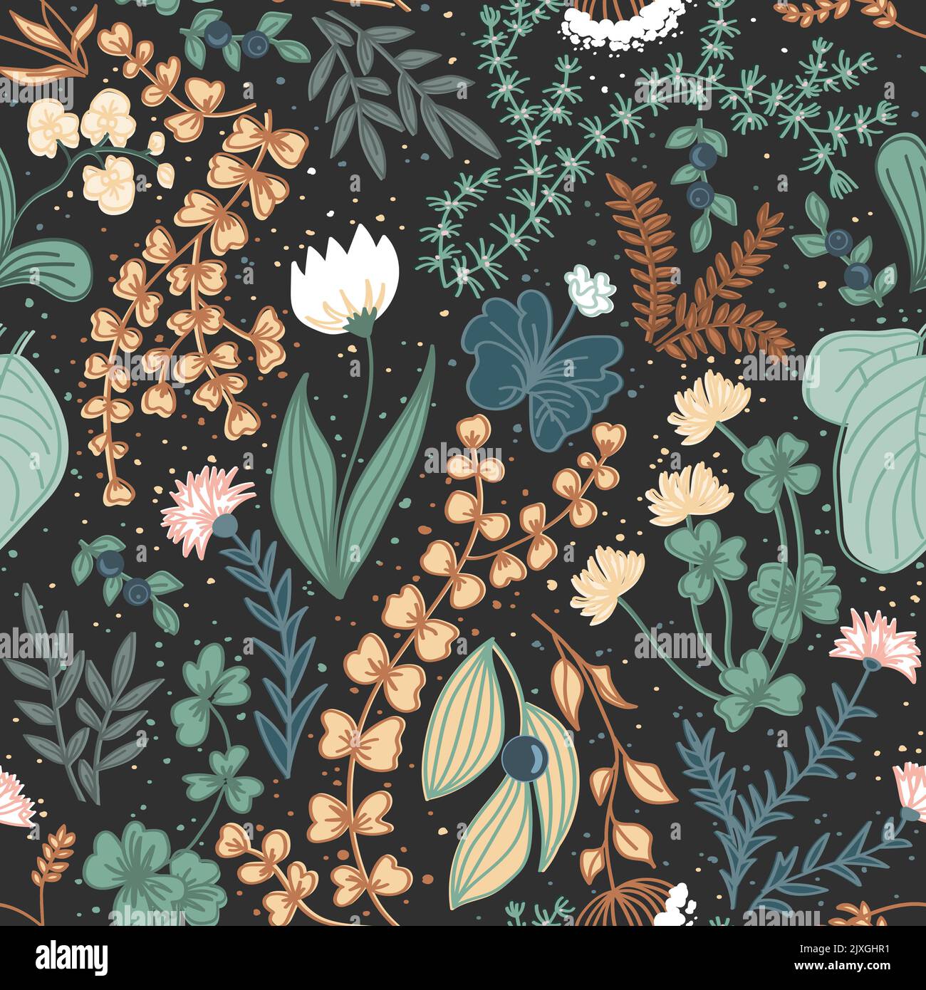 Brown wildflowers Stock Vector Images - Alamy