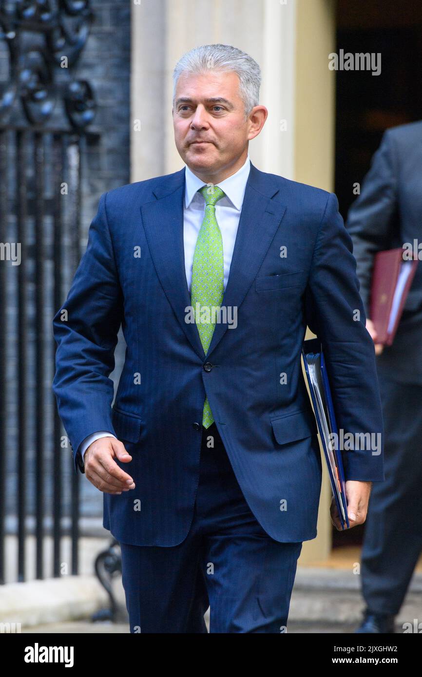 London, UK. 7 September 2022. Justice Secretary Brandon Lewis leaving ...