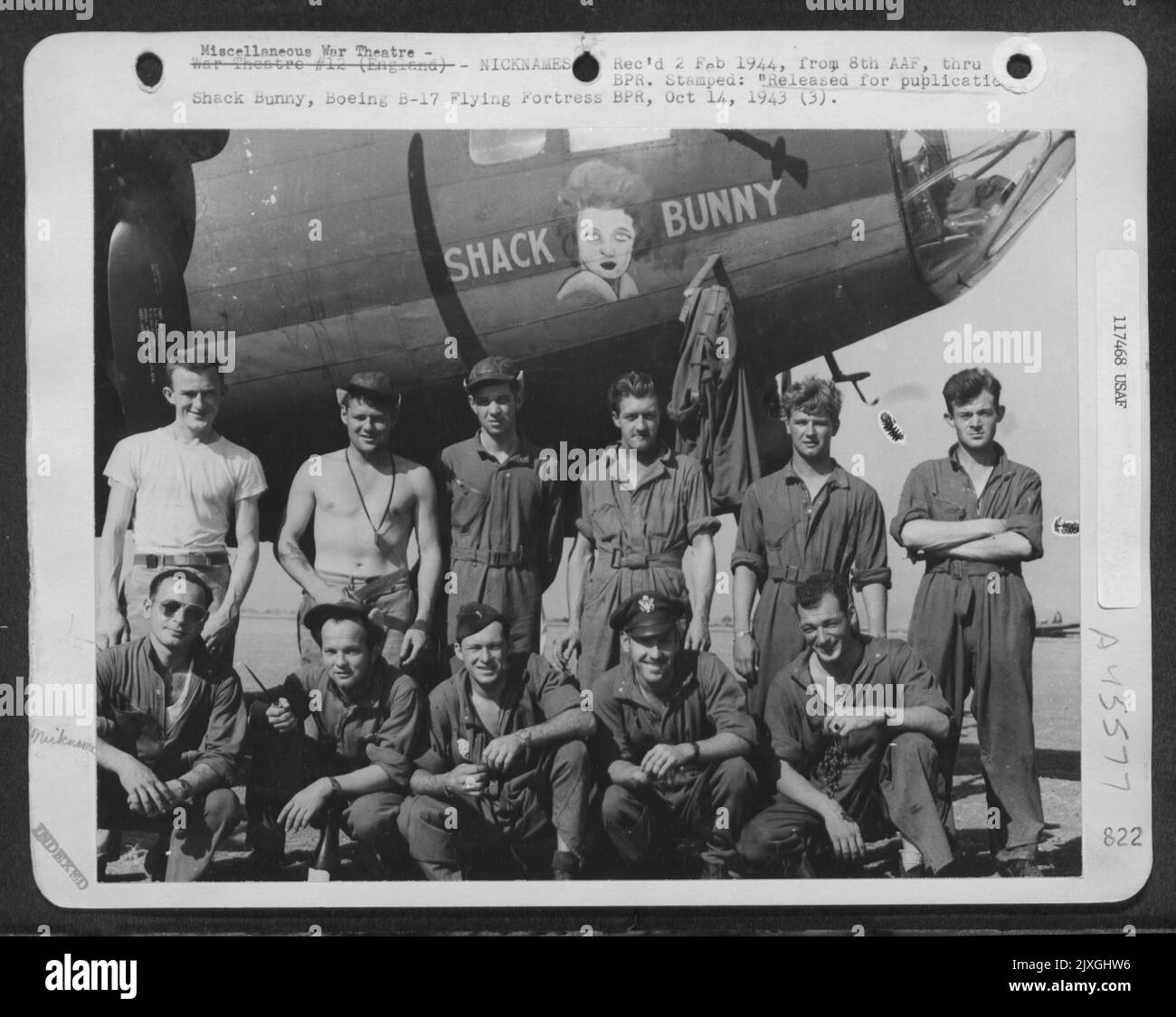 [Crew Of The] Boeing B-17 "Flying Fortress" 'Shack Bunny', Oct 14, 1943 ...