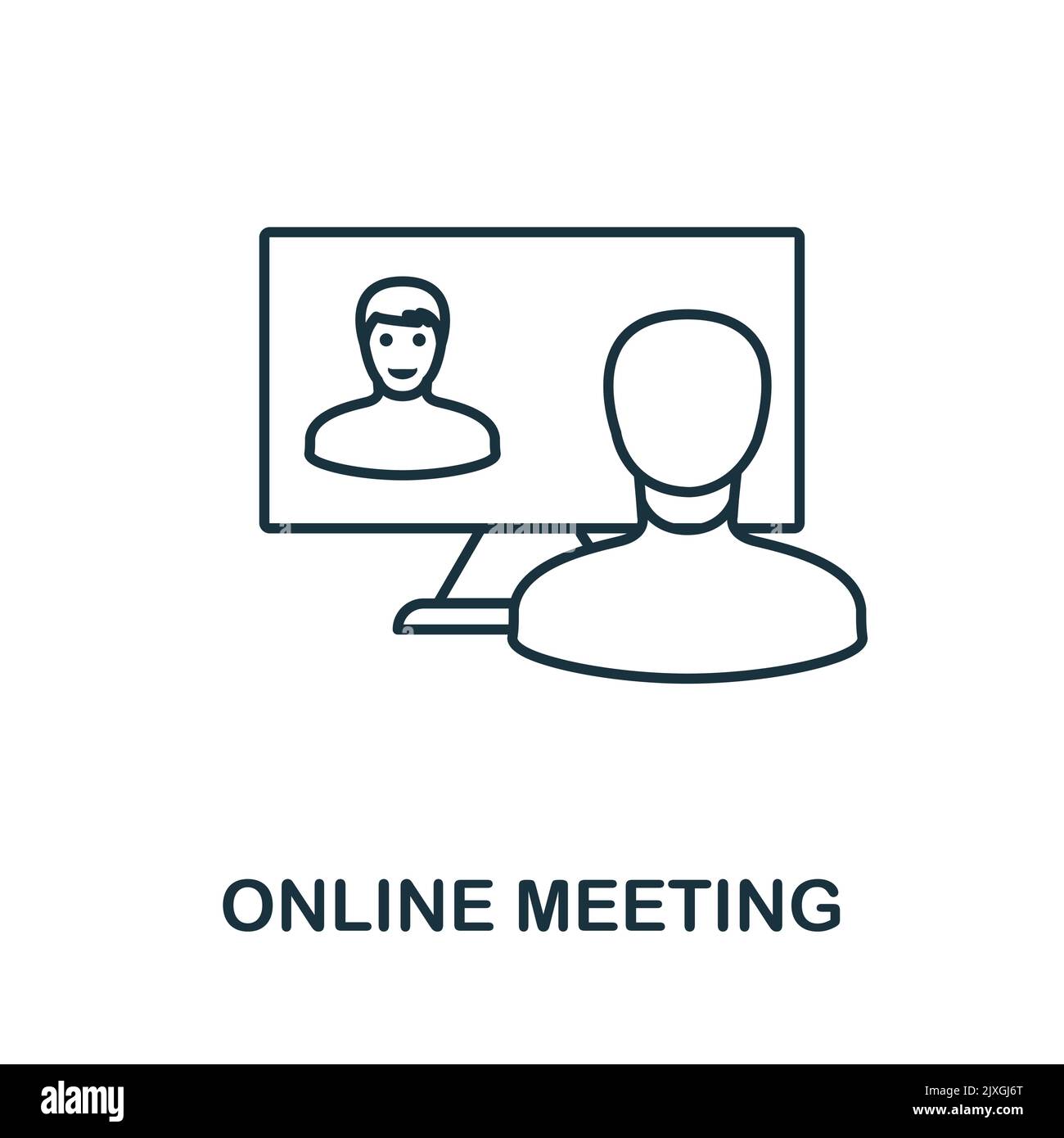 Online Meeting icon. Simple element from new normality collection ...