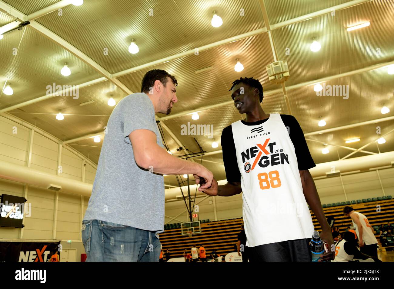 Boom Sydney Kings recruit Andrew Bogut shakes hands with Next Gen ...