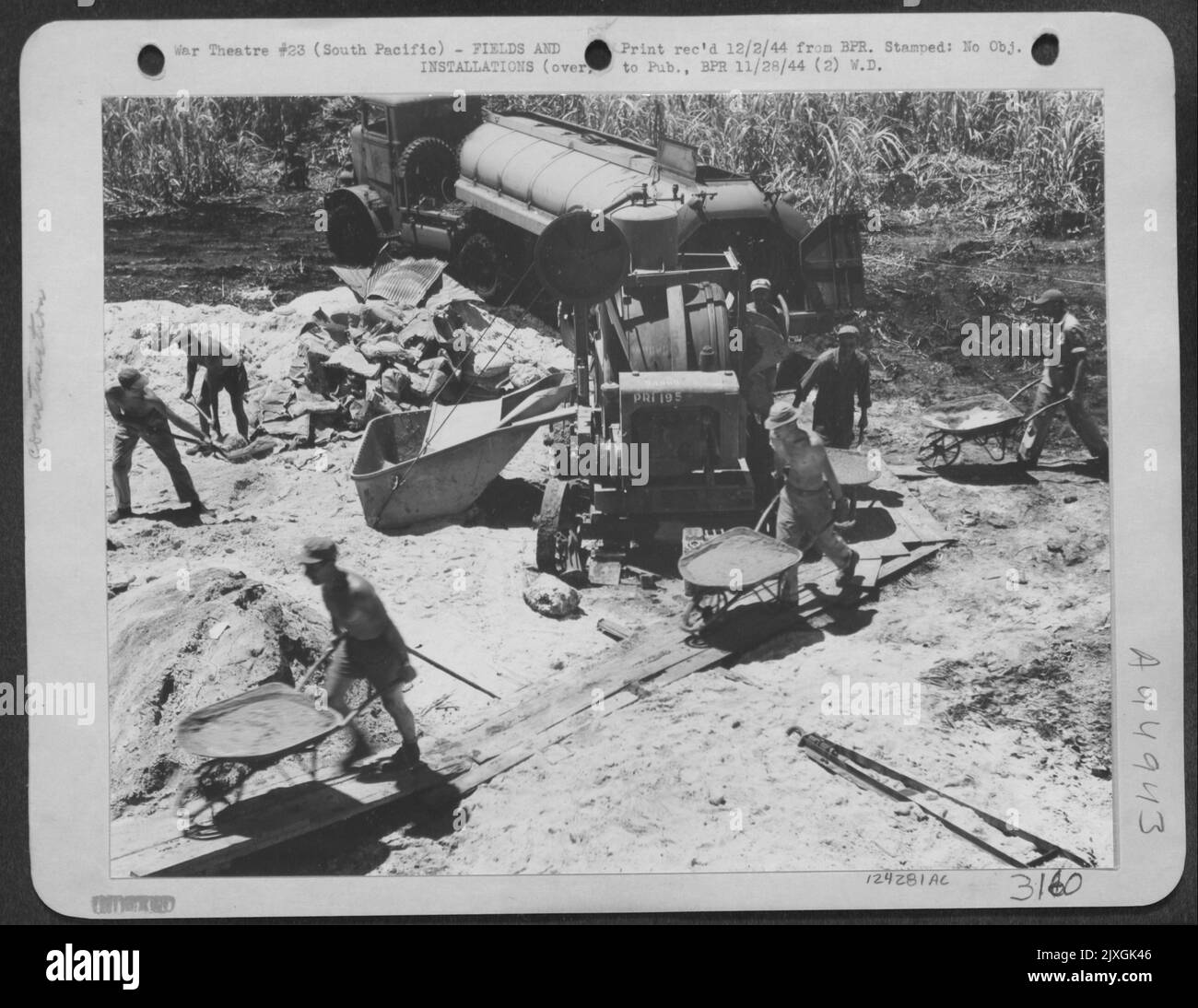 In A Hurry To Complete Their 500-Man Mess Hall, Volunteer Workmen From ...