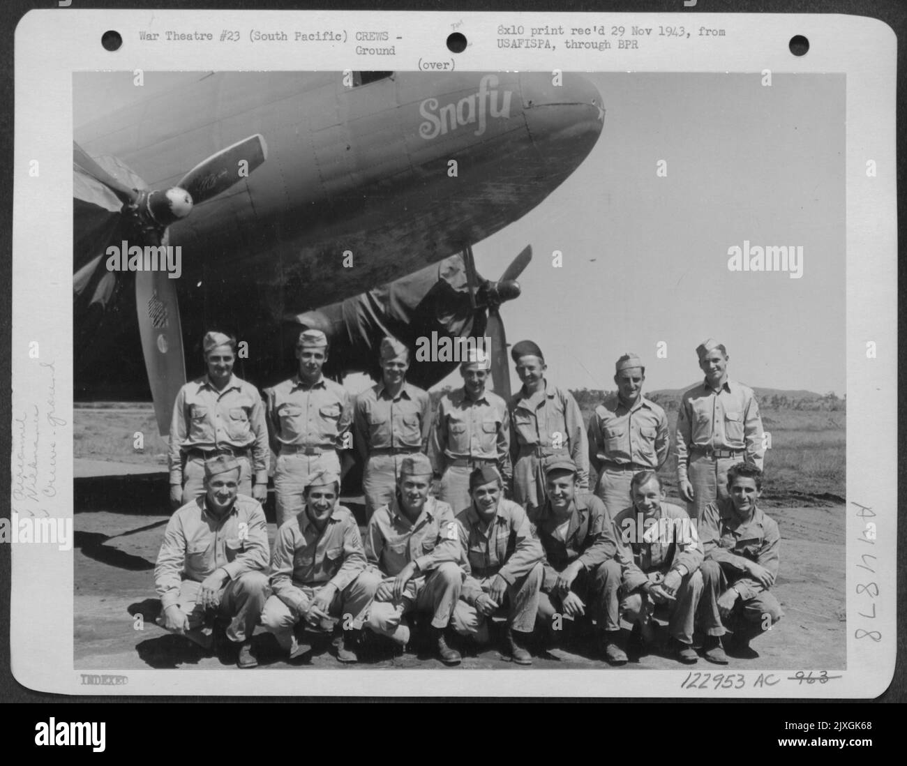 Ground Crew Members Of The Famed 13Th Air Force, Pose In Front Of ...